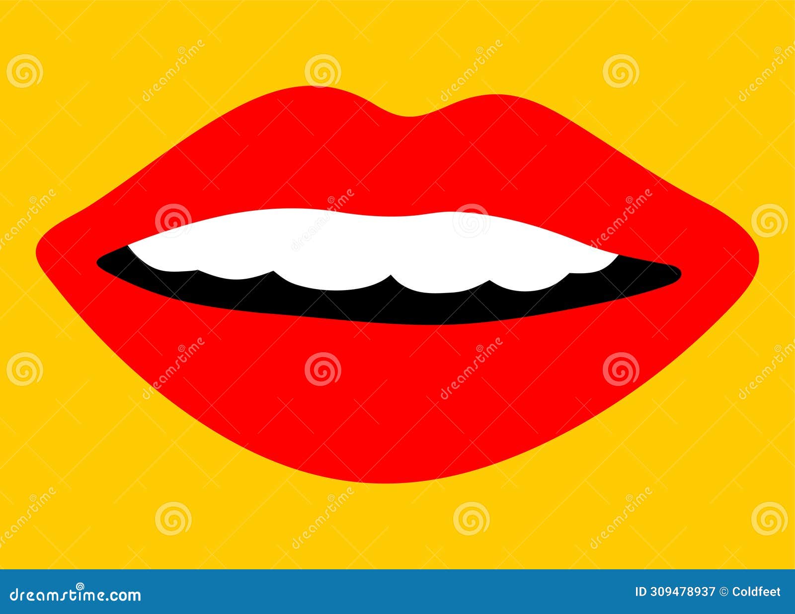 Female Lips in a Pop Art Style Stock Vector - Illustration of style ...