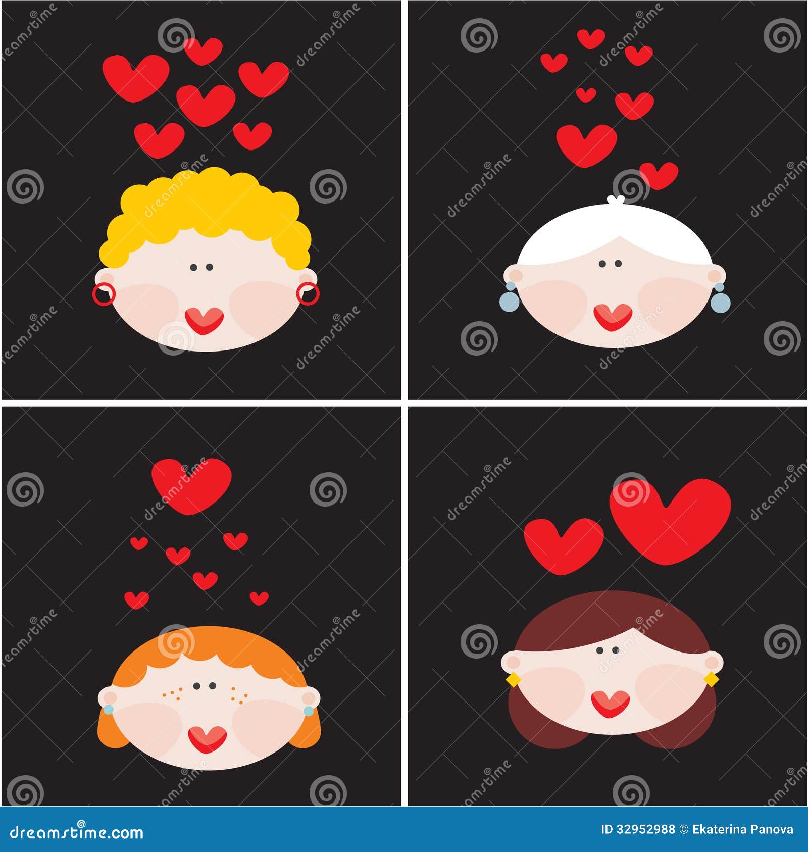Female love. stock vector. Illustration of love, girl - 32952988