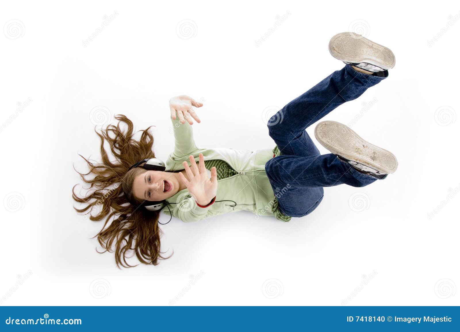 Female Lying Showing Shoe Soles Stock Photo - Image of pretty, american ...