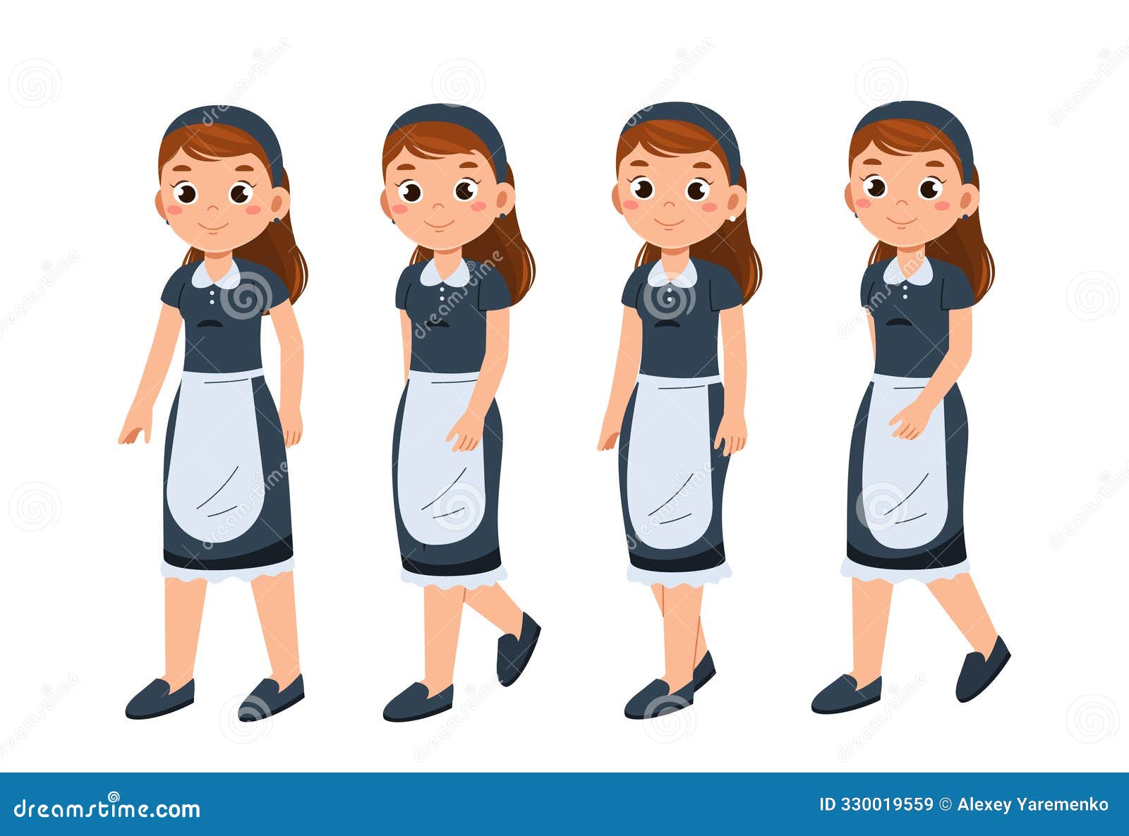 Female Maid Constructor. Woman in Uniform. Kit for Creating Animations ...