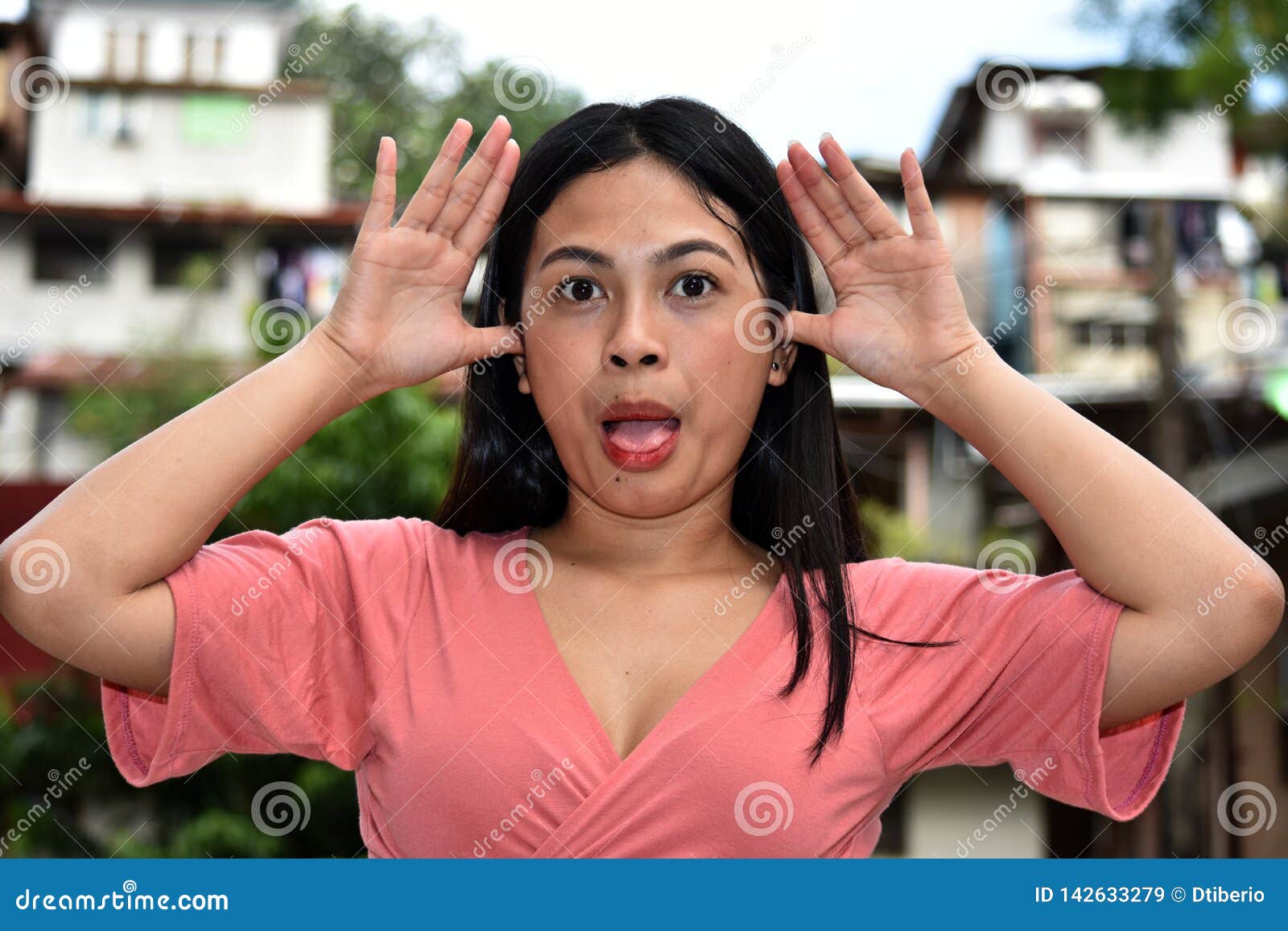 Female Making Funny Faces stock image. Image of laughing - 142633279