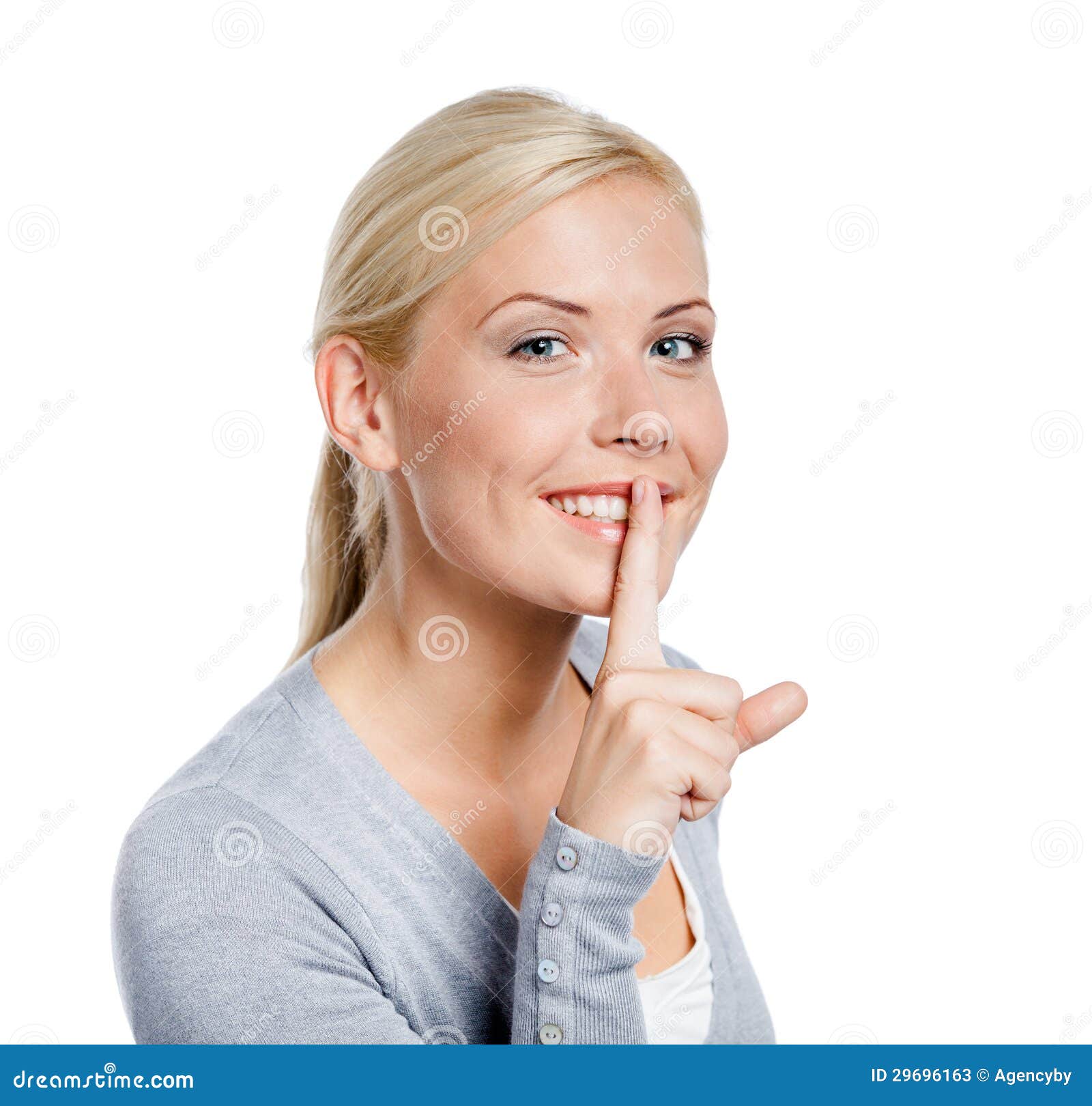Female Making Silence Gesture Stock Image - Image of format, caucasian ...