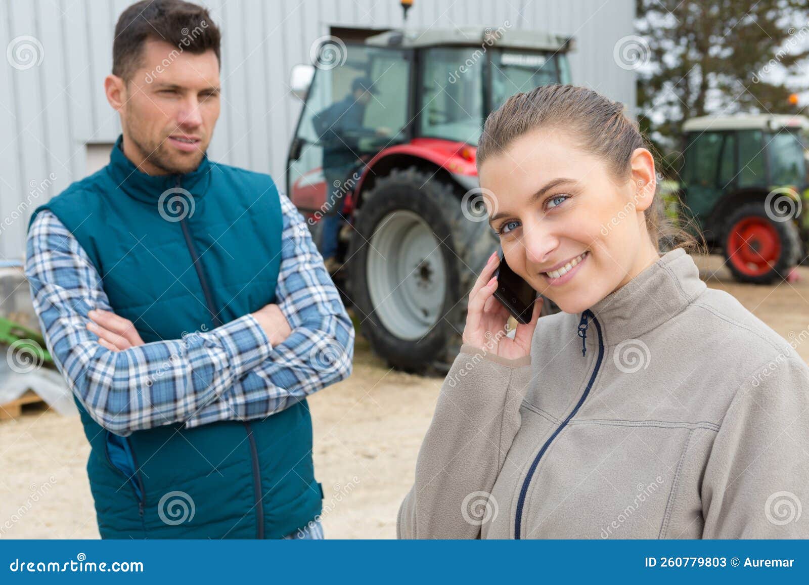 Female and Male Engineer Outside Warehouse Stock Image - Image of ...