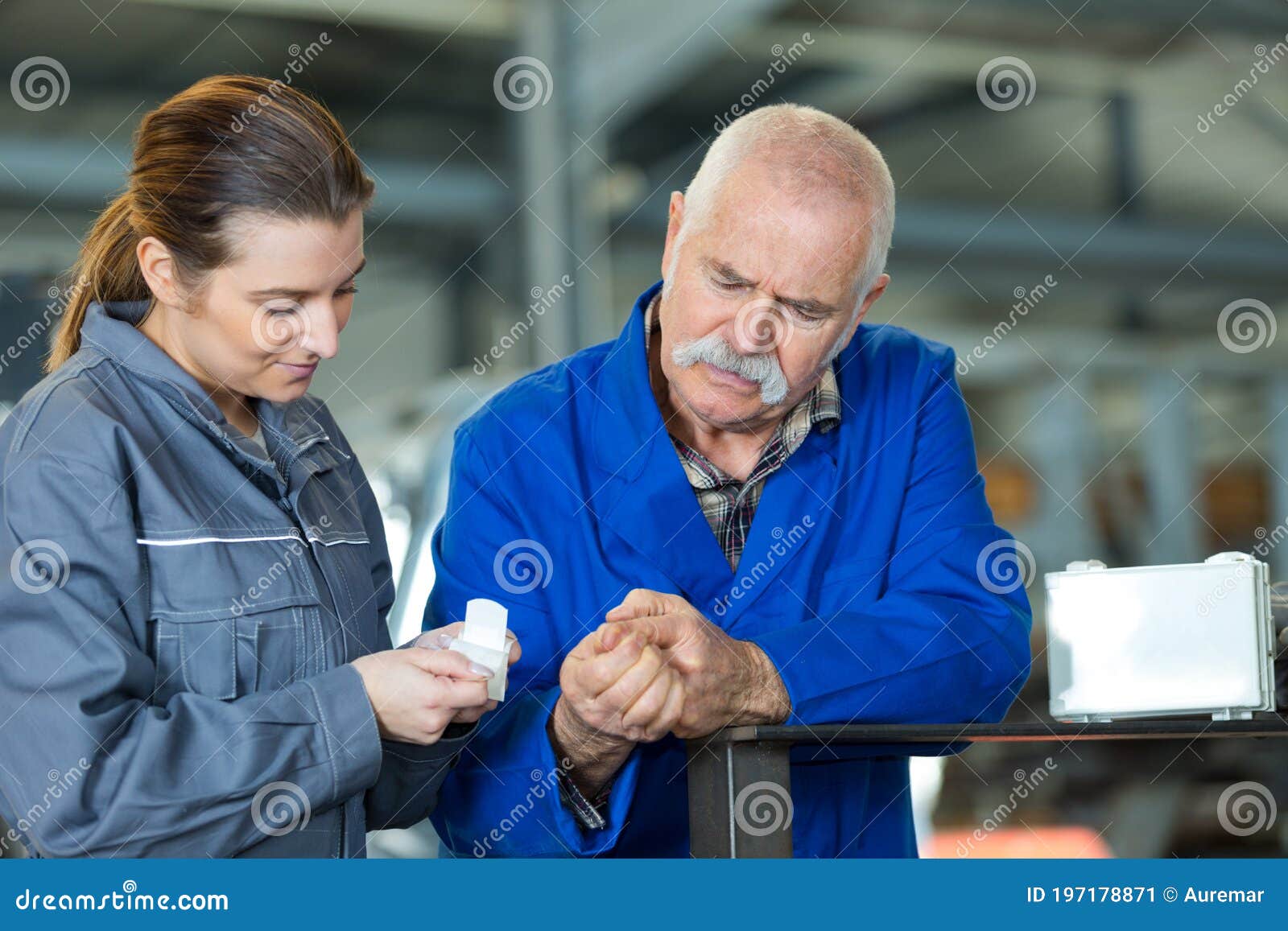 Female Male Manufacturing Labourer at Work Stock Image - Image of ...