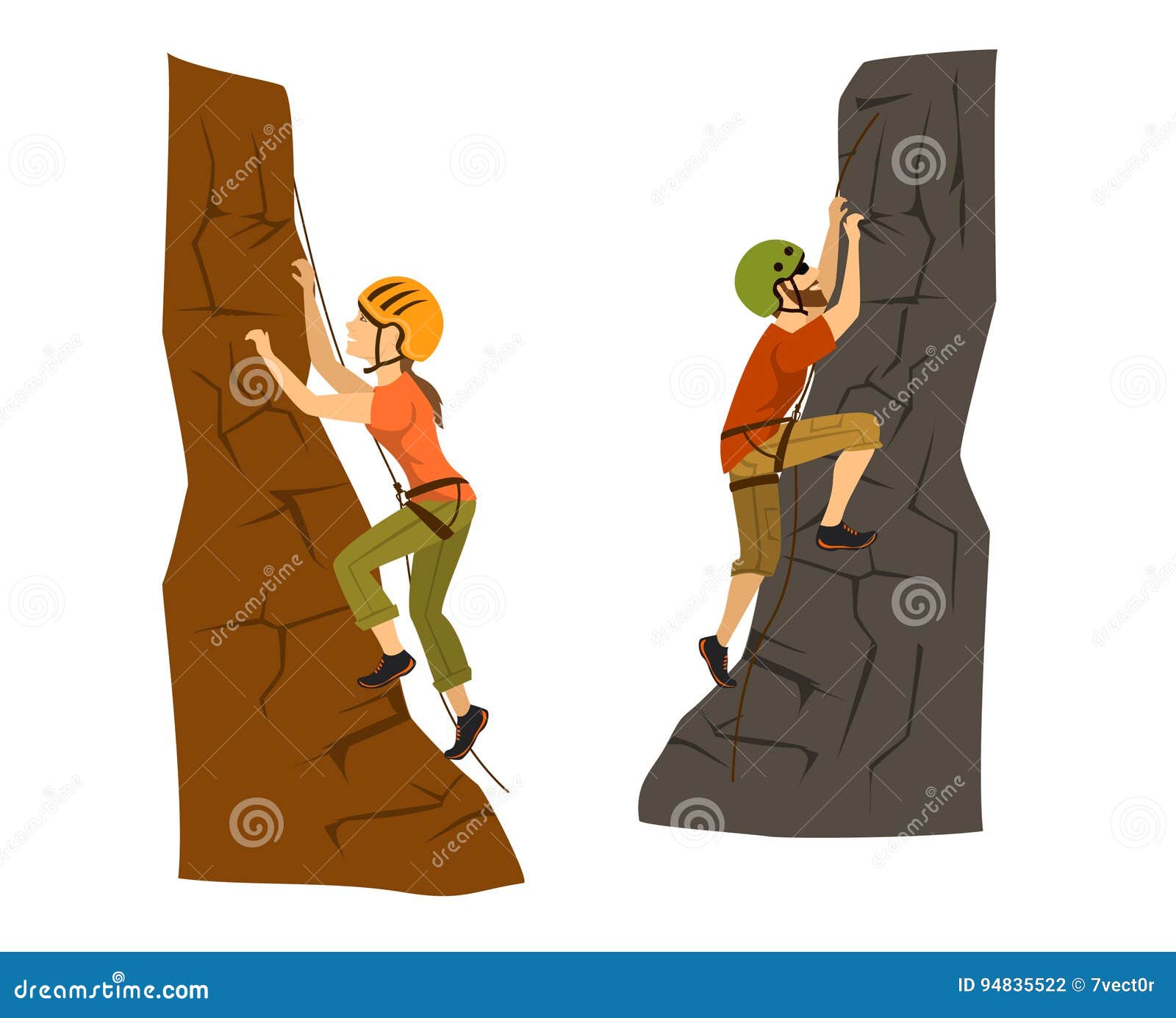 Mountain Climbers Icons Collection Vector Illustration | CartoonDealer ...