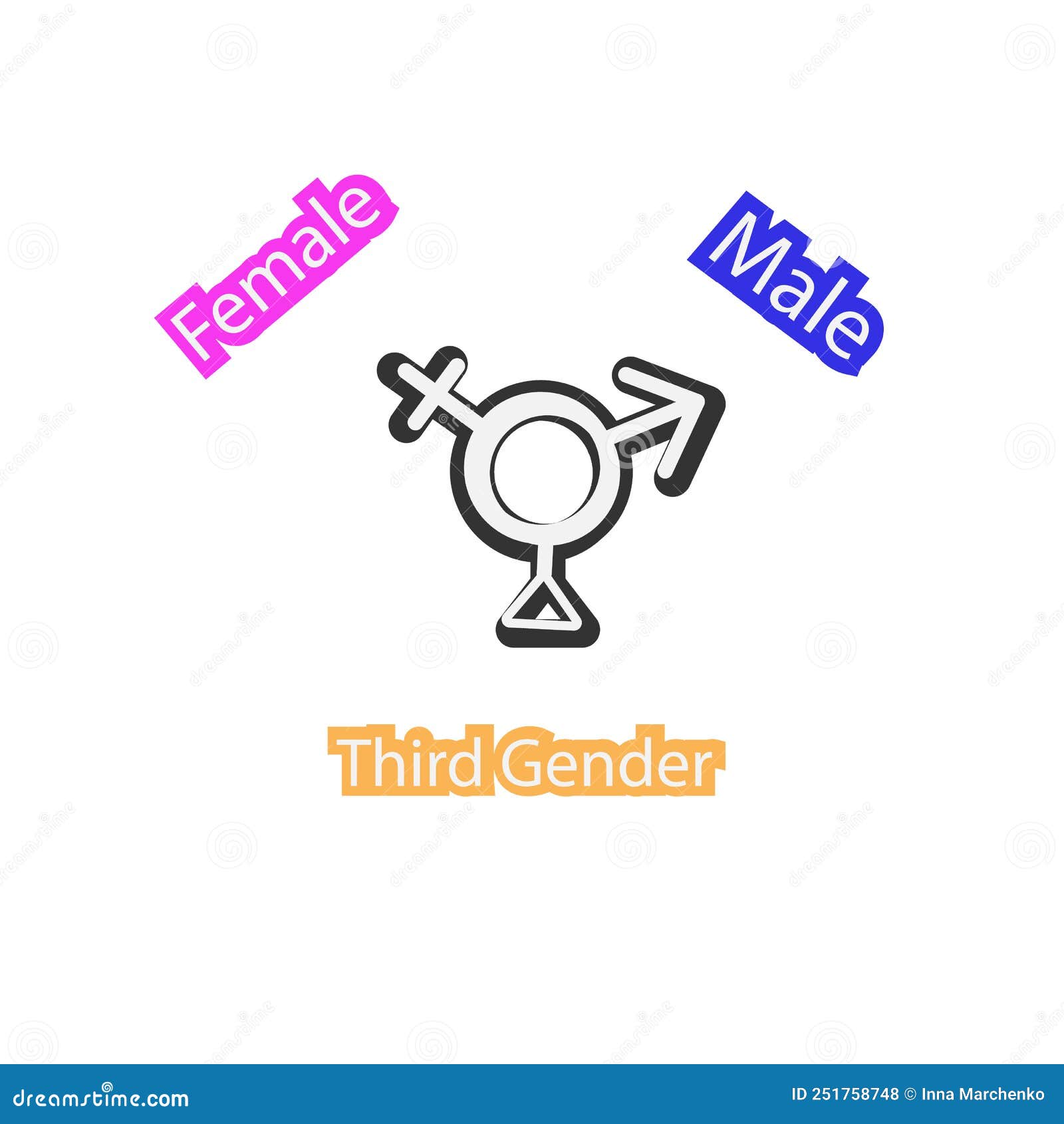 Female, Male and Third Gender Icons on White Background. Stock Vector ...
