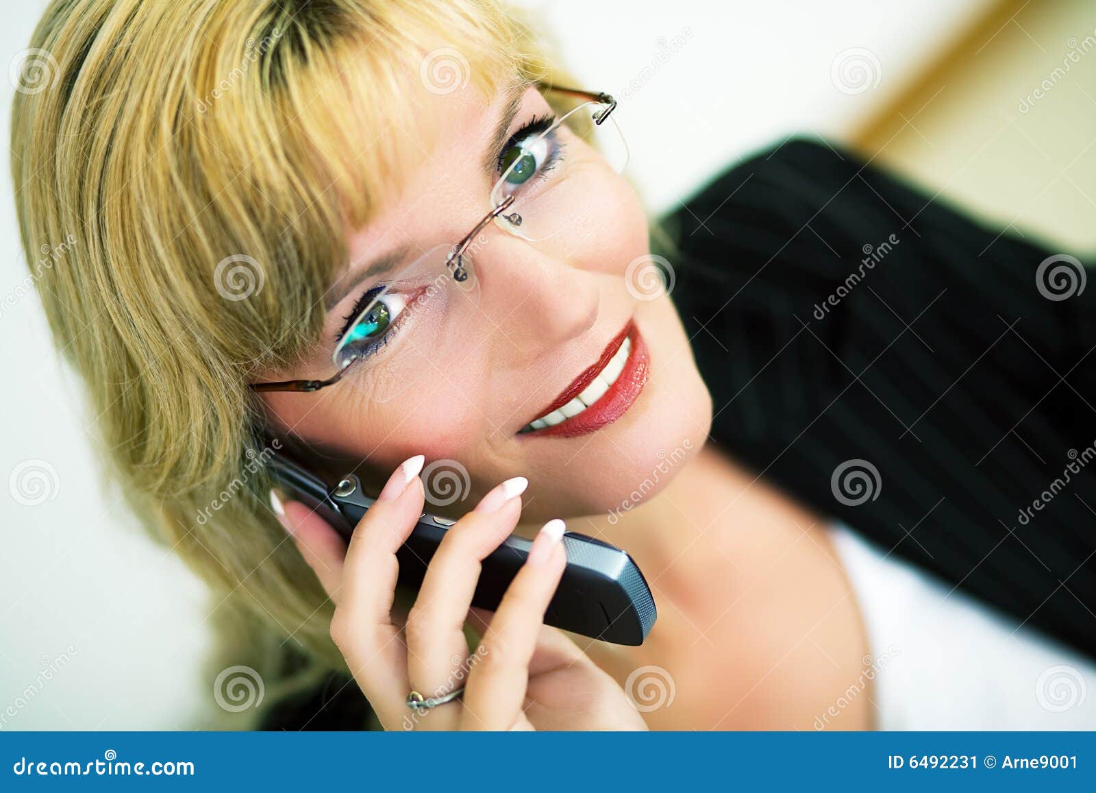 Female Manager with Cellphone Stock Image - Image of phoning ...