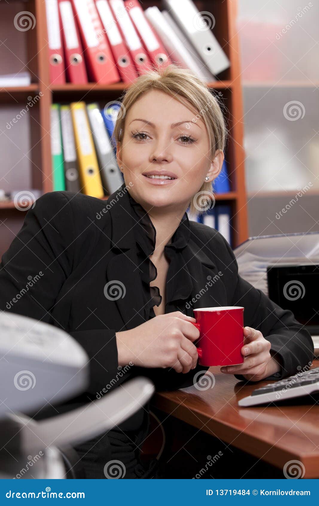 Female Manager with Coffee Cup Stock Photo - Image of drink, fingernail ...