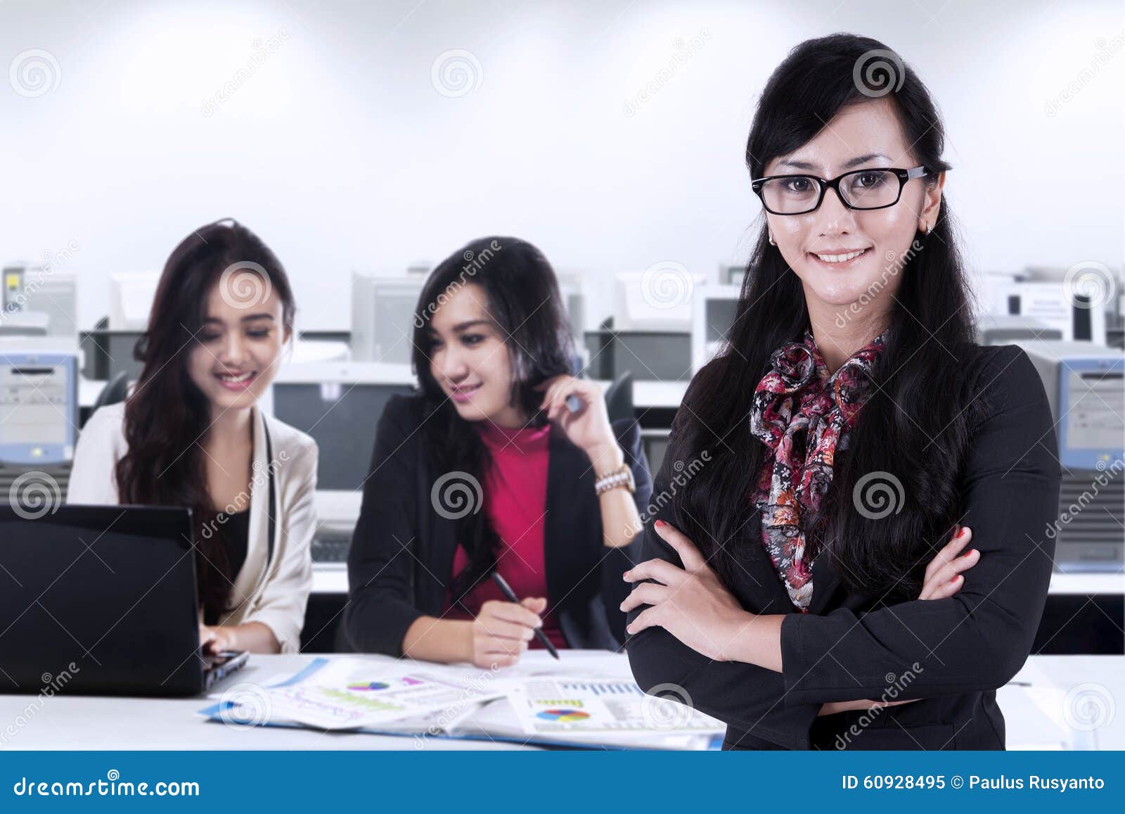 Female Manager and Her Partners Stock Image - Image of female, manager ...
