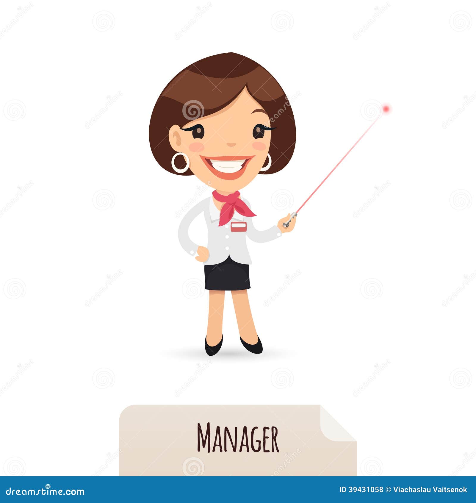 Female Manager with Laser Pointer Stock Vector - Illustration of ...