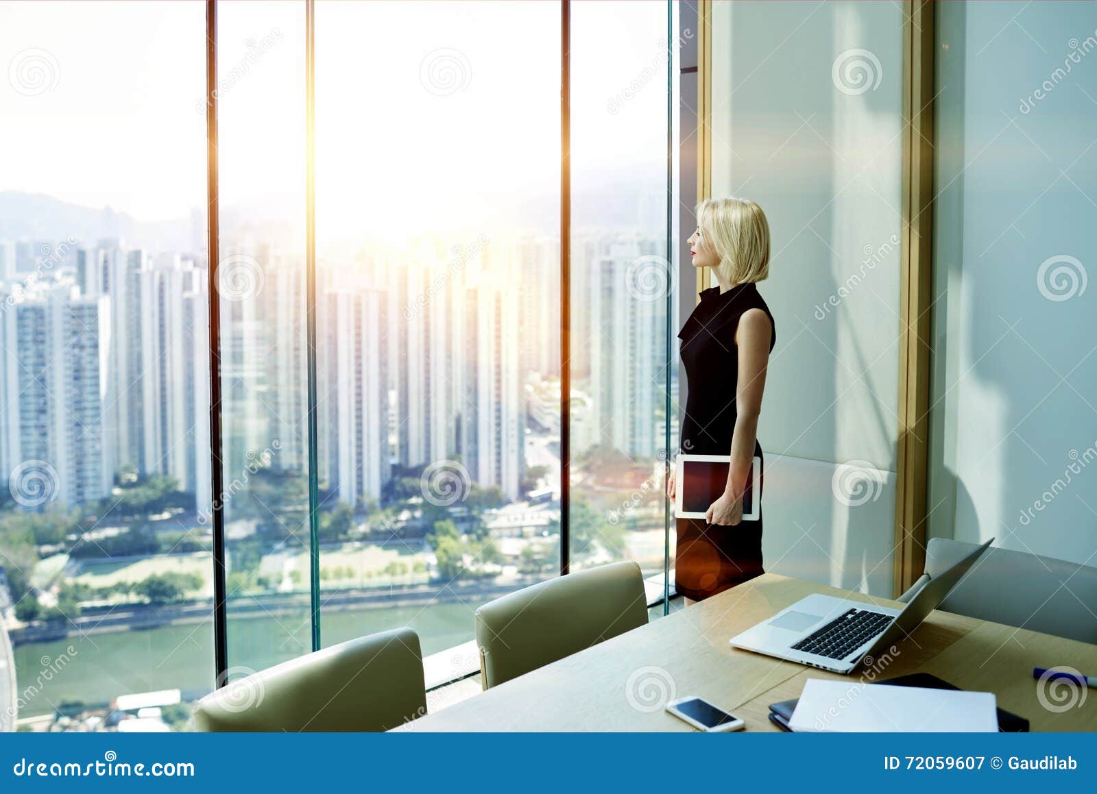 Female Manager is Thinking about Future Work Plan Stock Image - Image ...