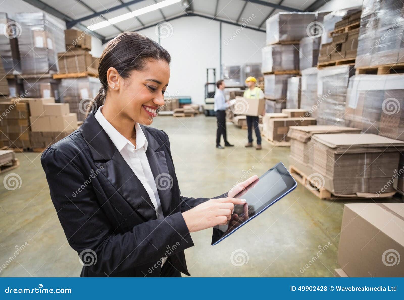 Female Manager Using Digital Tablet Stock Photo - Image of portrait ...