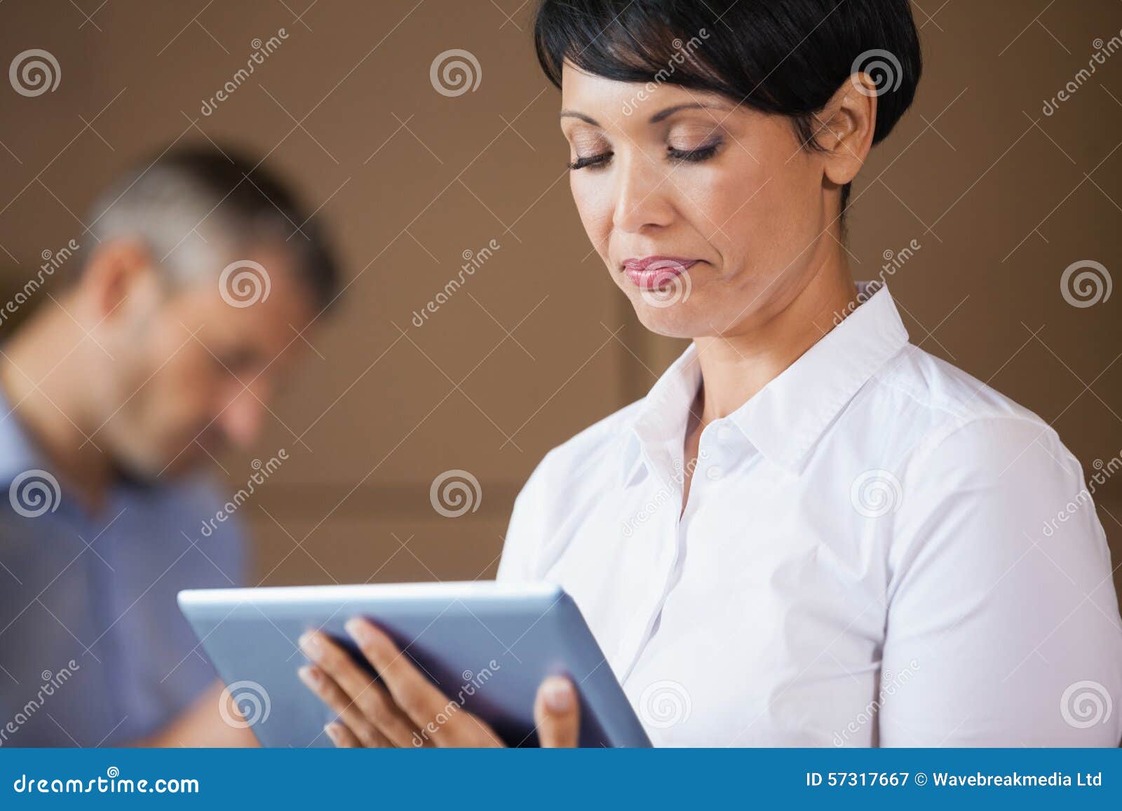 Female Manager Using Digital Tablet in Warehouse Stock Image - Image of ...