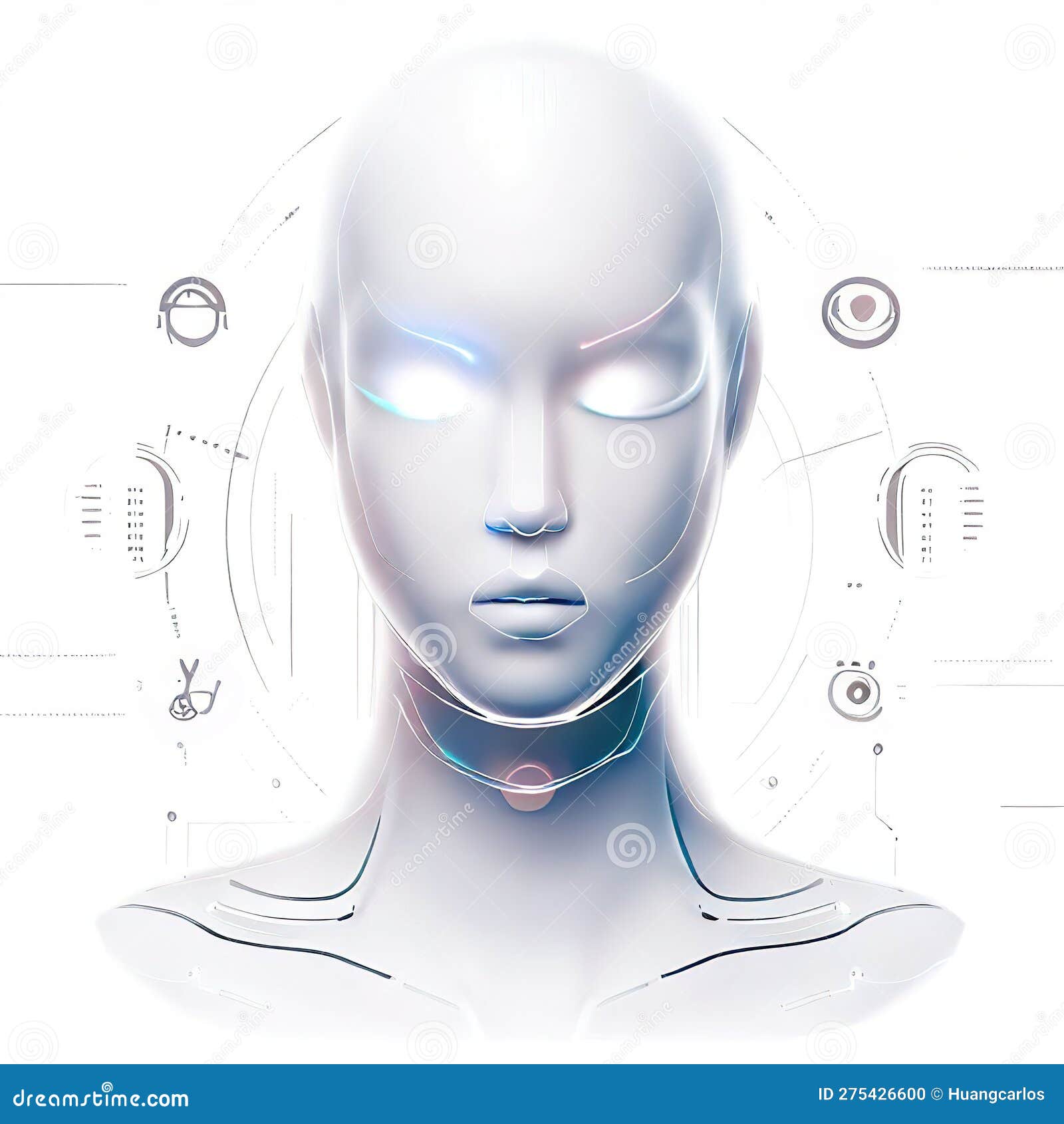 Mannequin Face With Sad Emojis, Bare Tree Or Branch In Open Head And ...