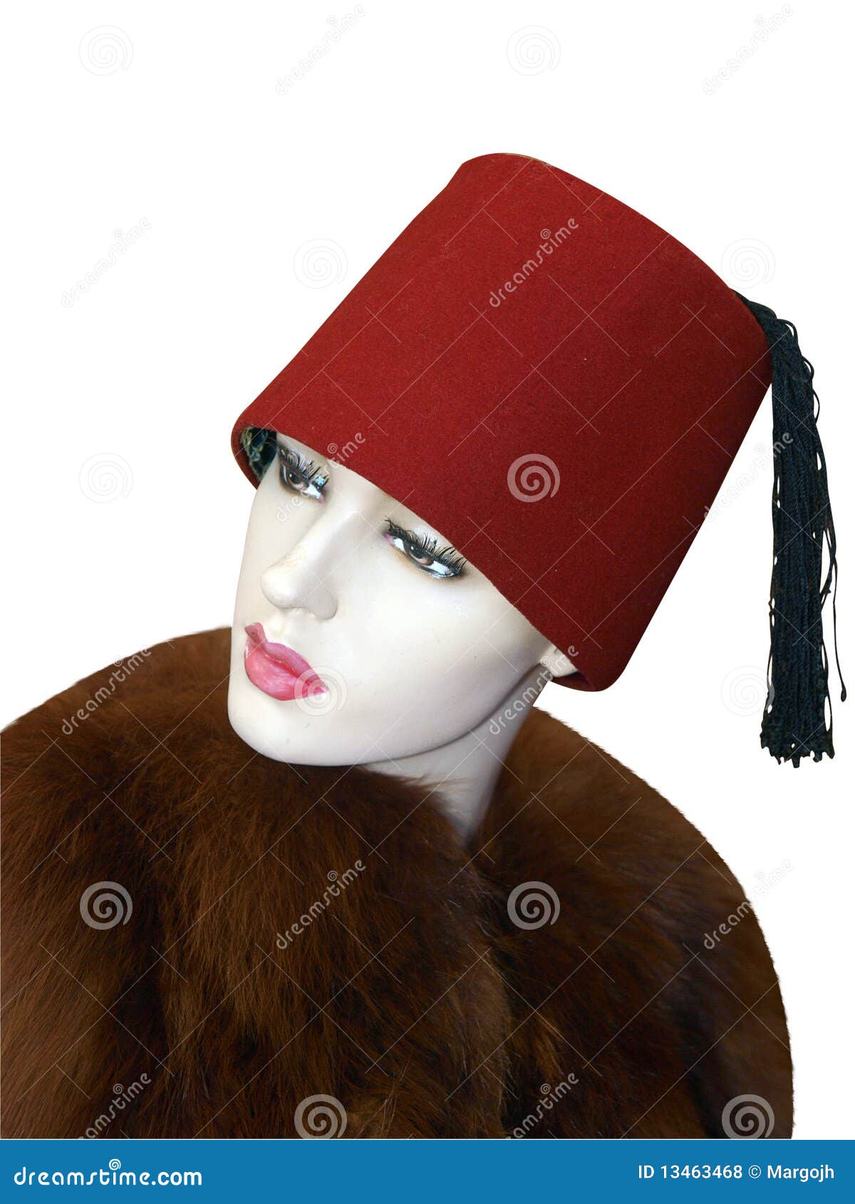 Female Mannequin Wearing a Fez Stock Photo - Image of dame, portrait ...