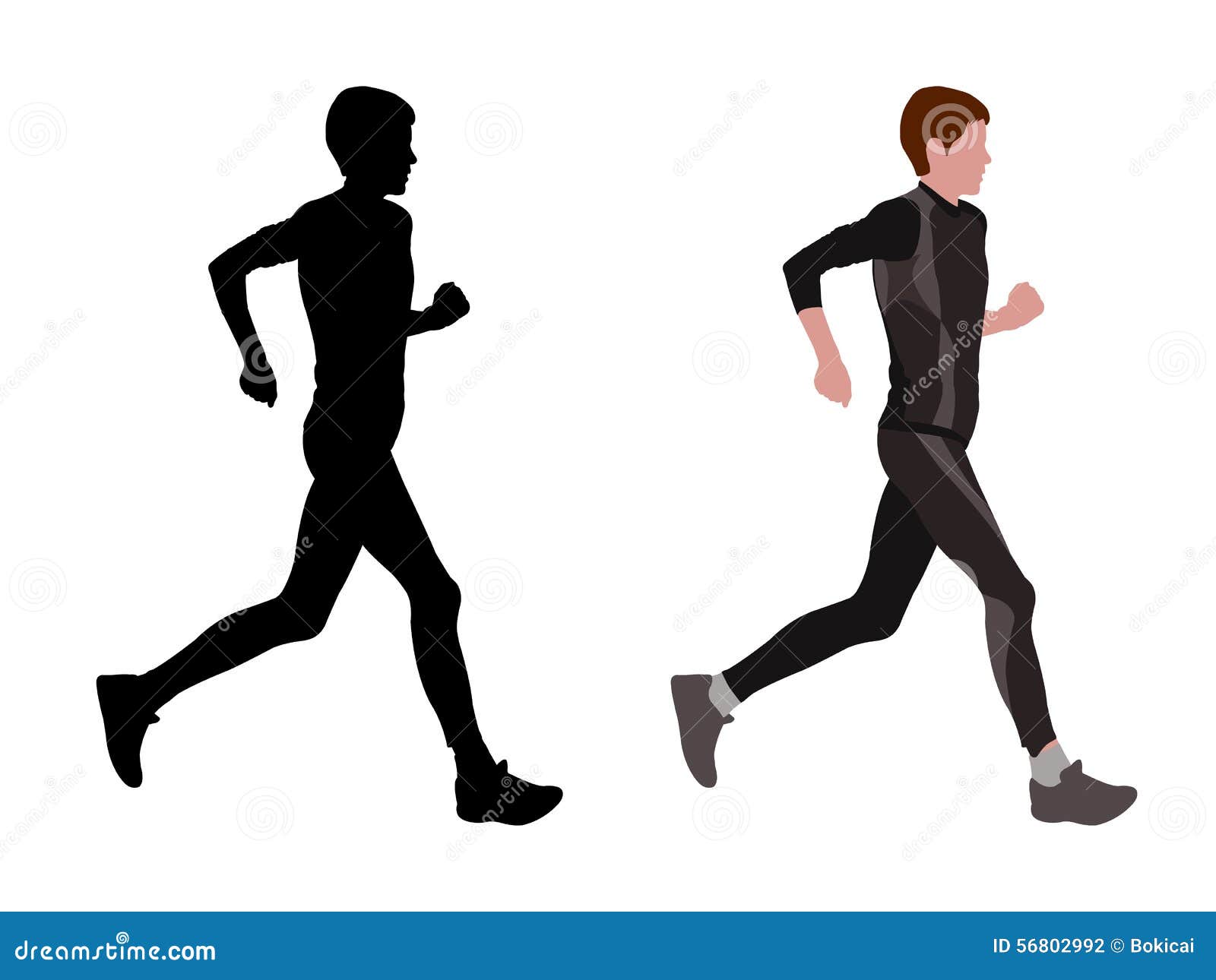 Female Marathon Runner Running Side View Continuous Line Drawing Vector ...