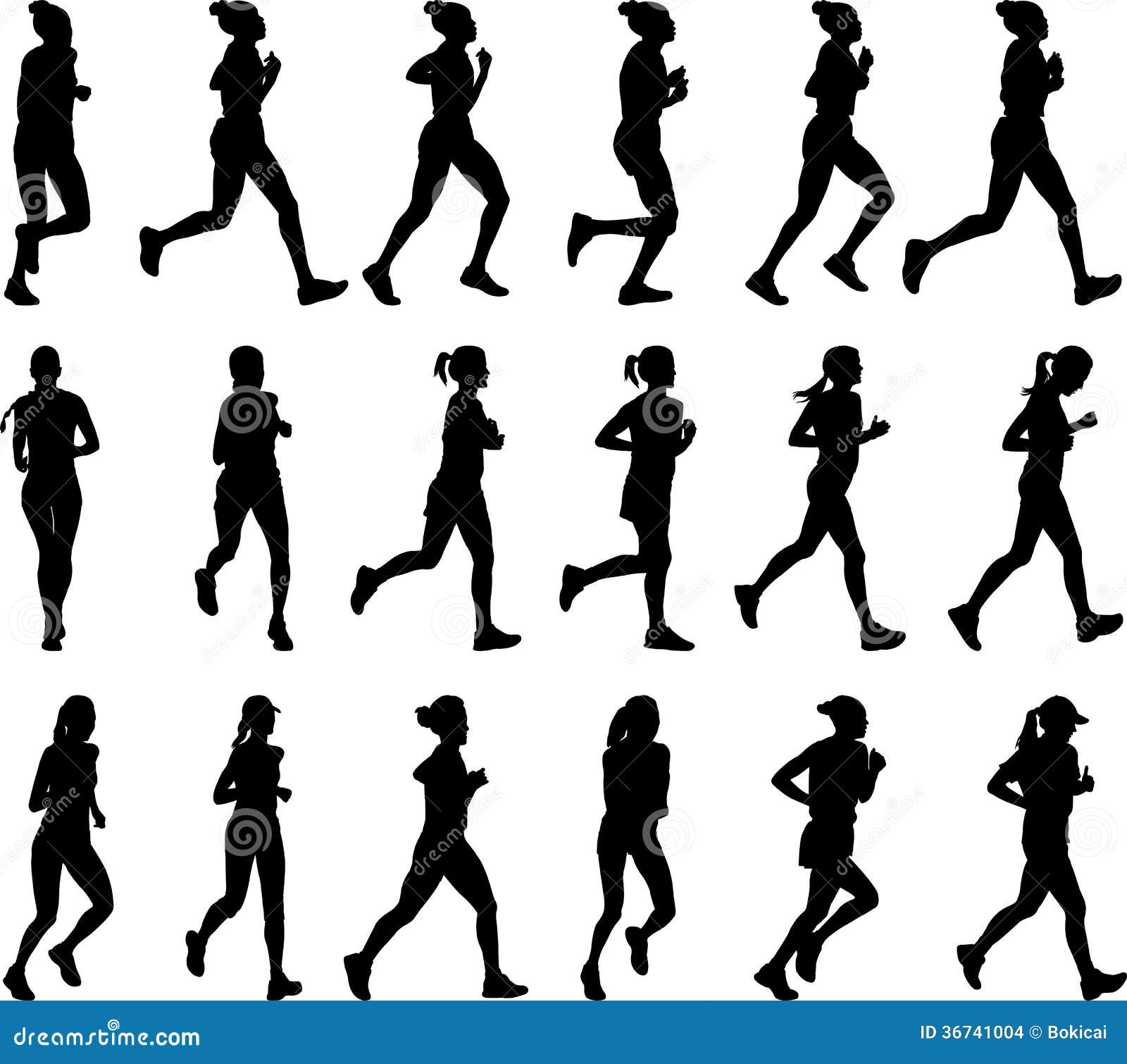 Female Marathon Runner Running Side View Continuous Line Drawing Vector ...