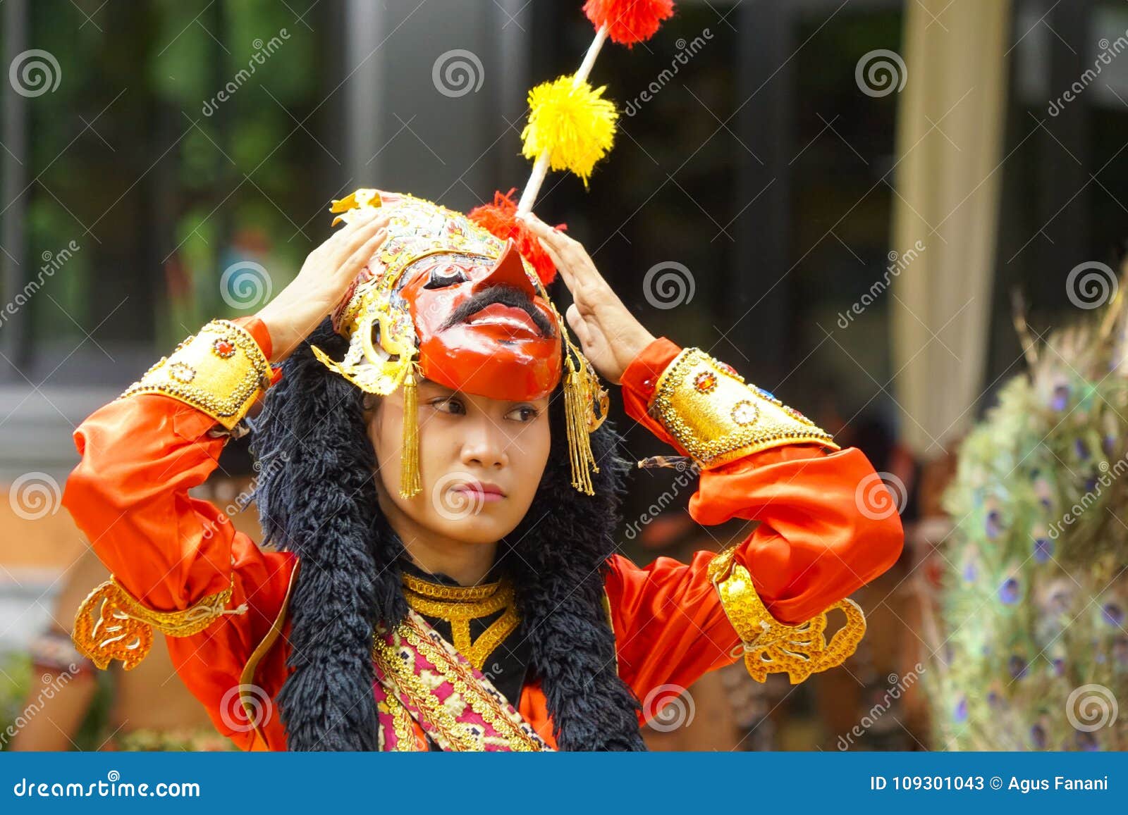 A Female Mask Dancer is Going To Perform on Stage. Editorial Stock ...