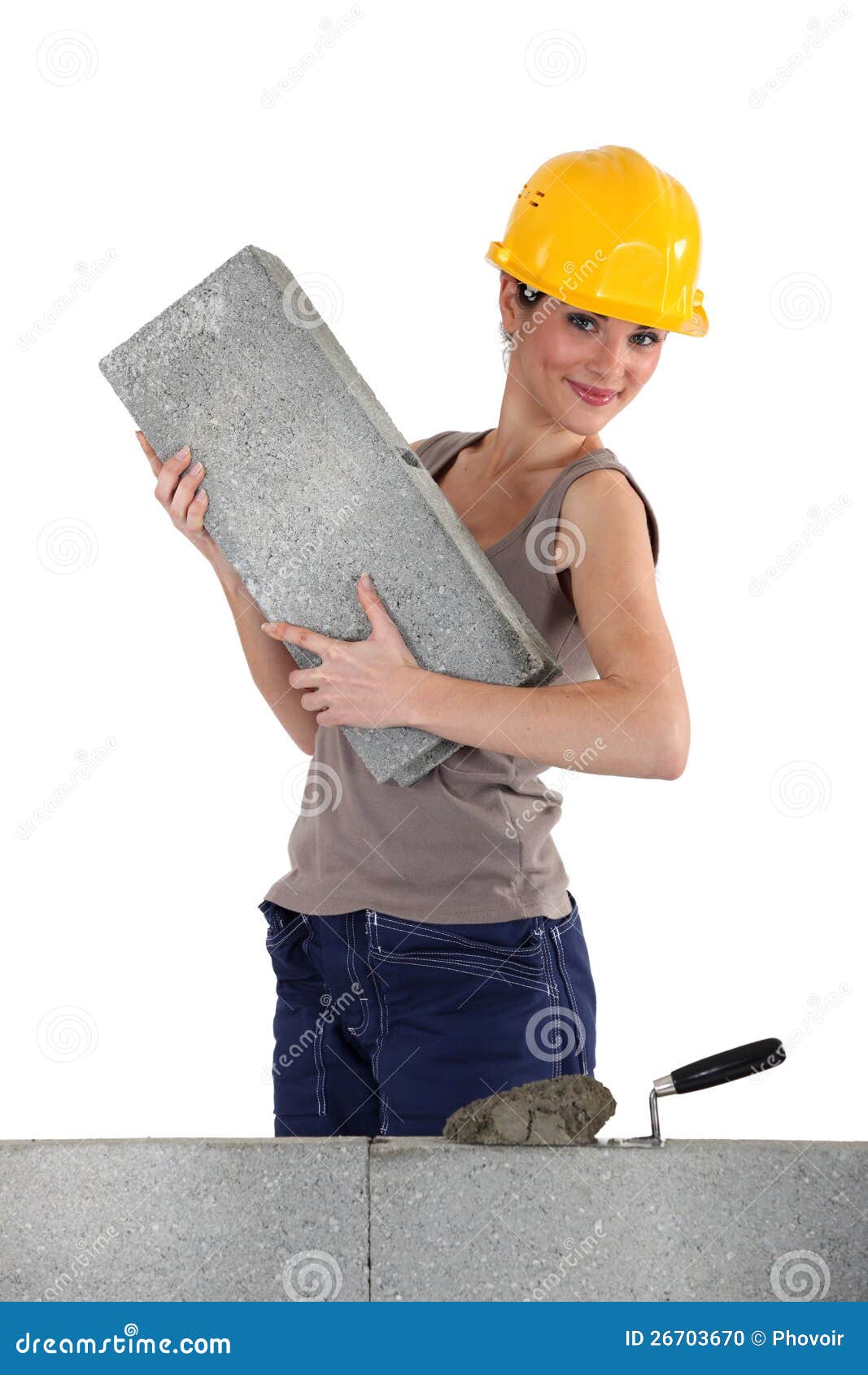 Female mason working stock photo. Image of professional - 26703670