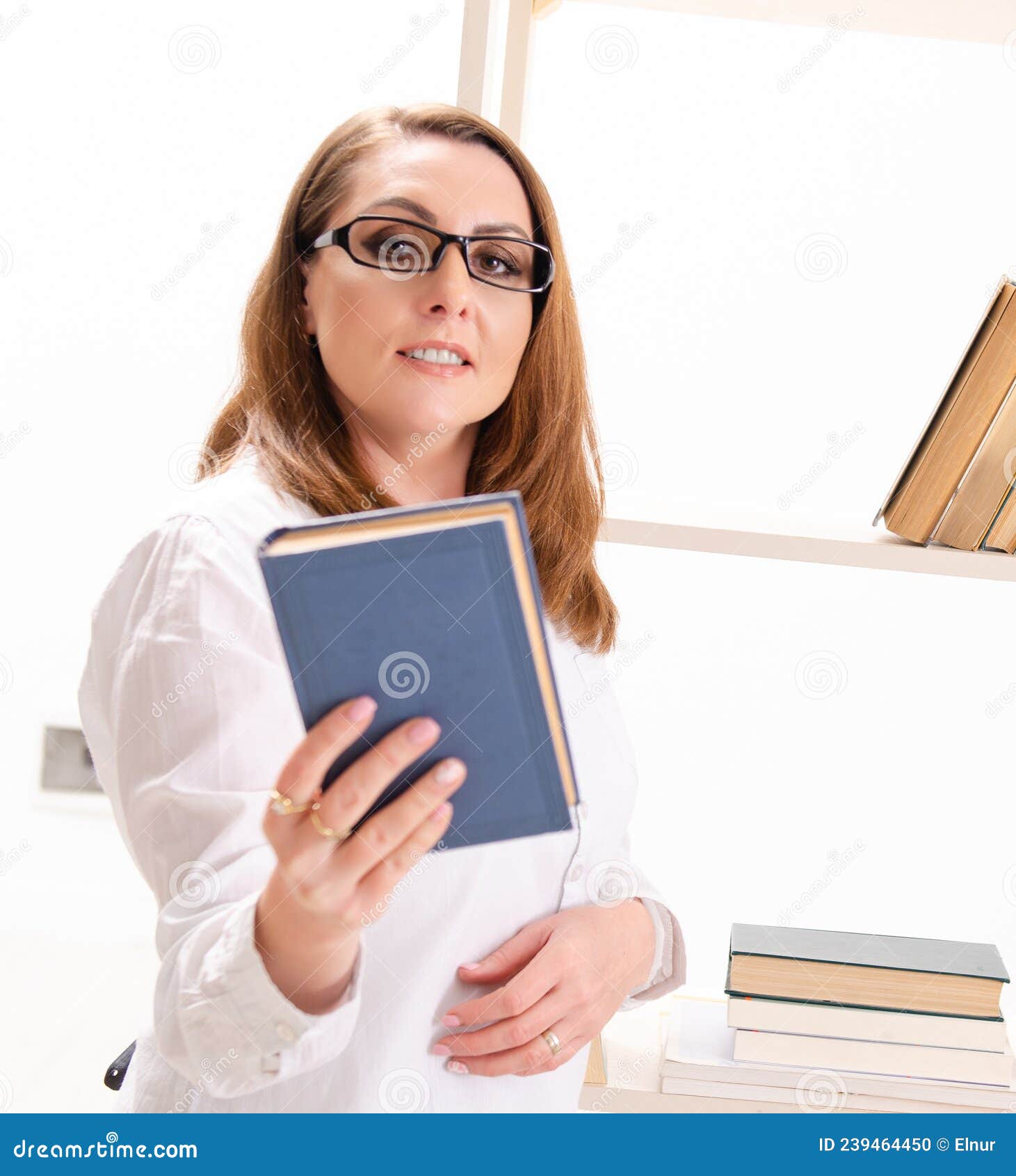The Female Math Teacher in the Classroom Stock Photo - Image of ...