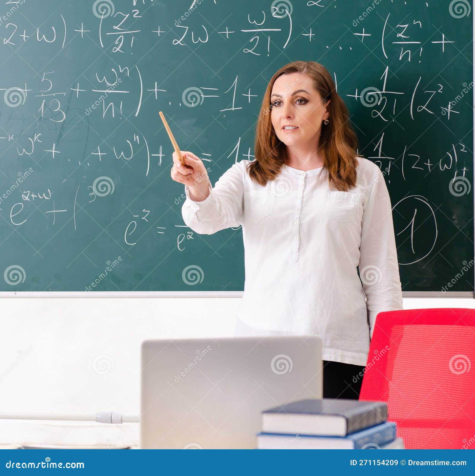 Female Math Teacher in the Classroom Stock Image - Image of exam ...