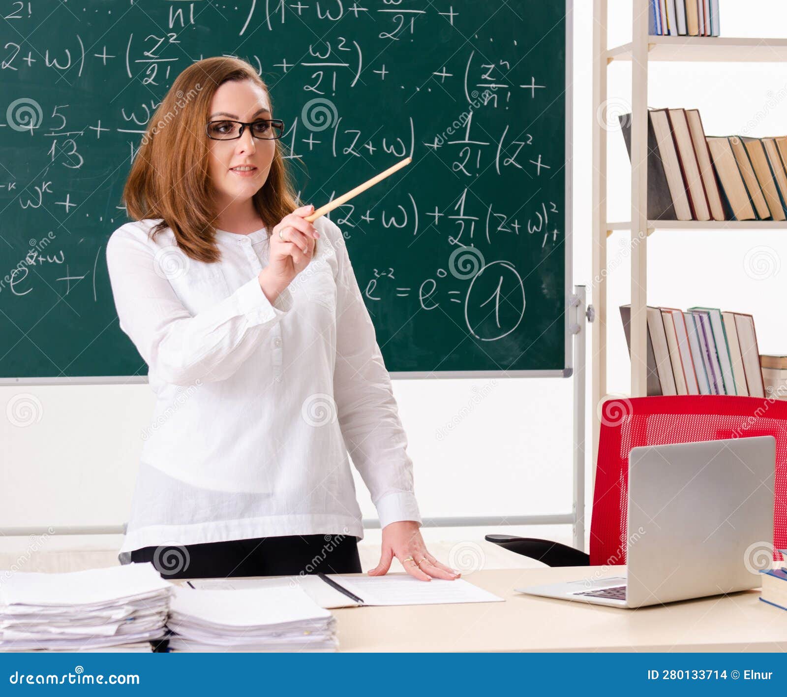 Female Math Teacher in the Classroom Stock Photo - Image of elementary ...