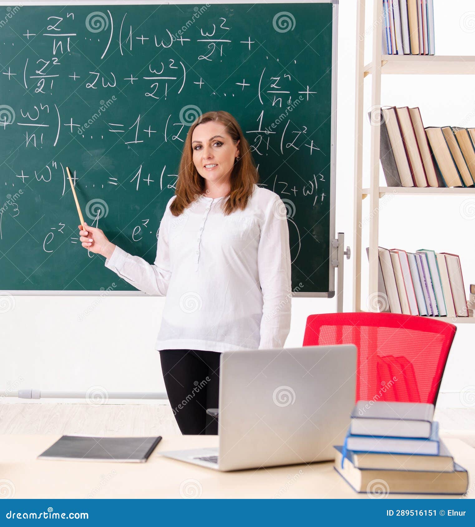 Female Math Teacher in the Classroom Stock Image - Image of learn ...