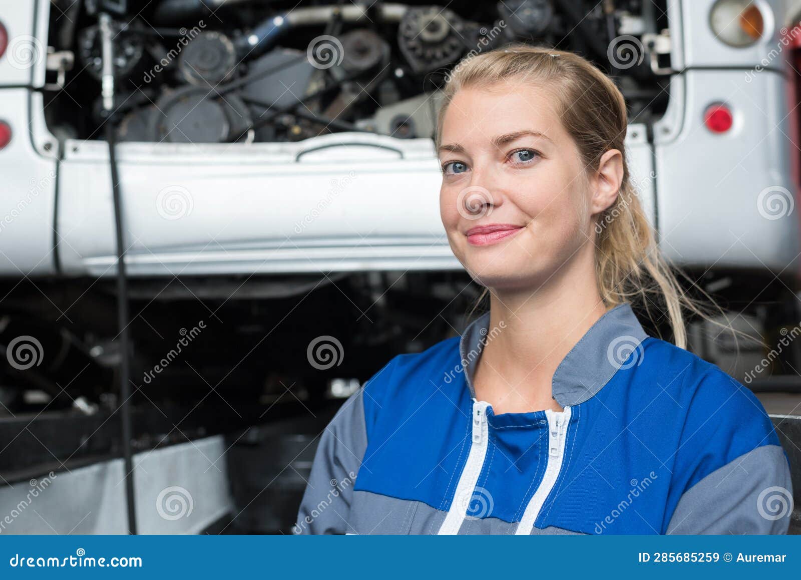 Female Mechanic Looking at Camera Stock Image - Image of work ...
