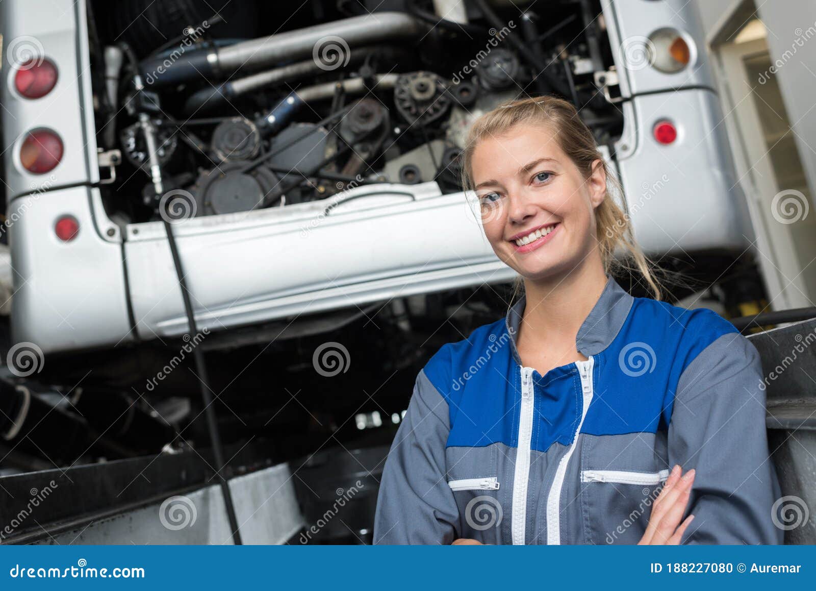 Female mechanic posing stock photo. Image of transportation - 188227080
