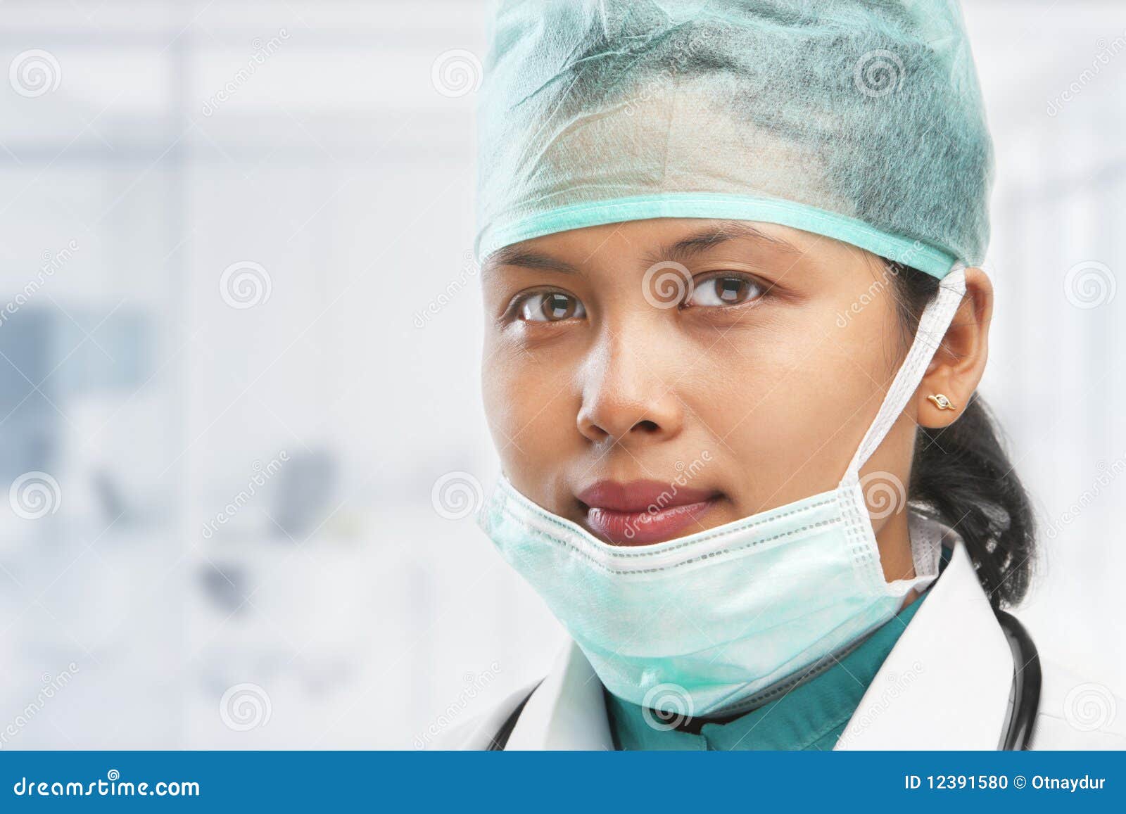 Female Medical Worker Posing Stock Photo - Image of asian, adult: 12391580