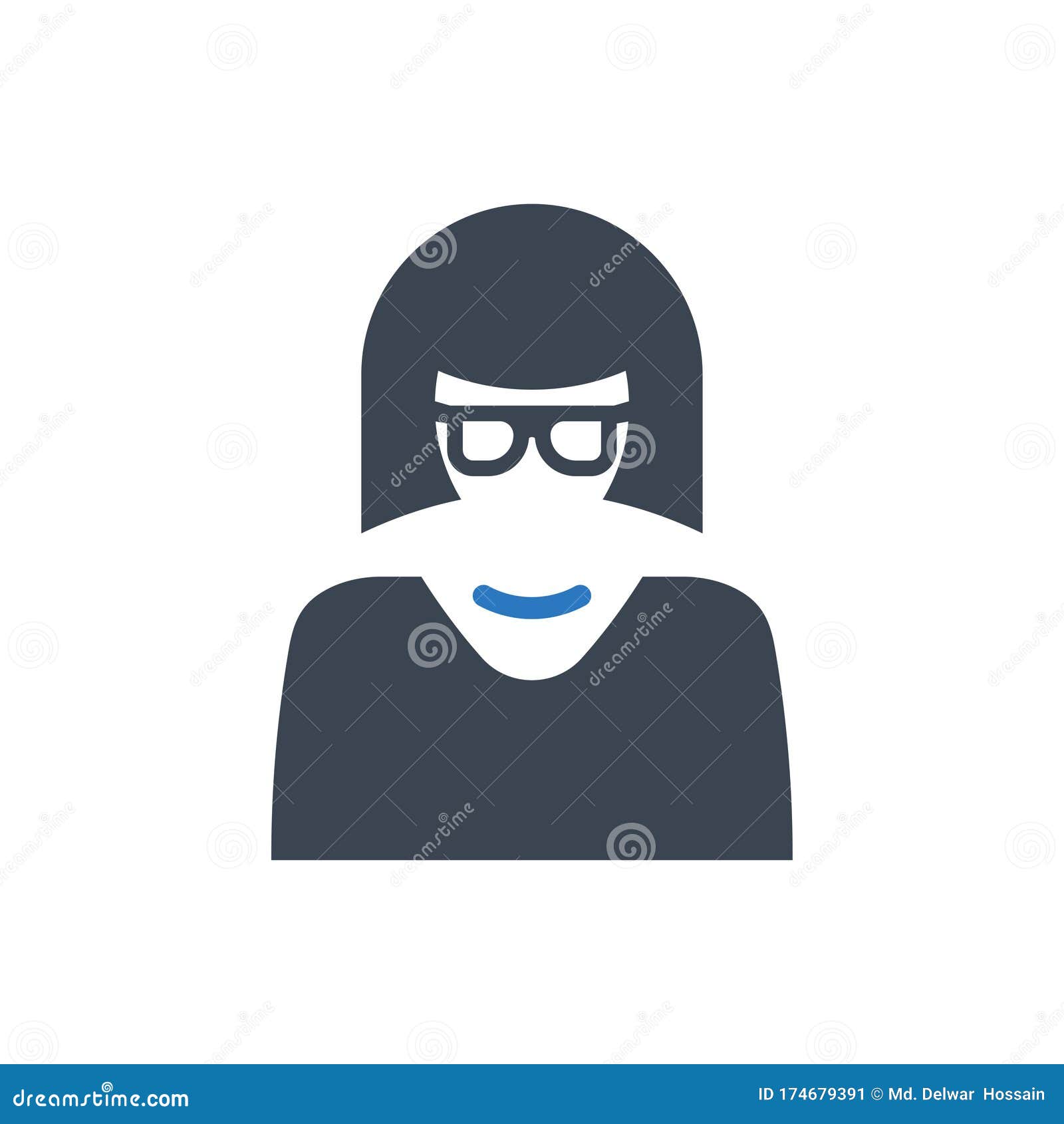 Female member icon stock vector. Illustration of female - 174679391