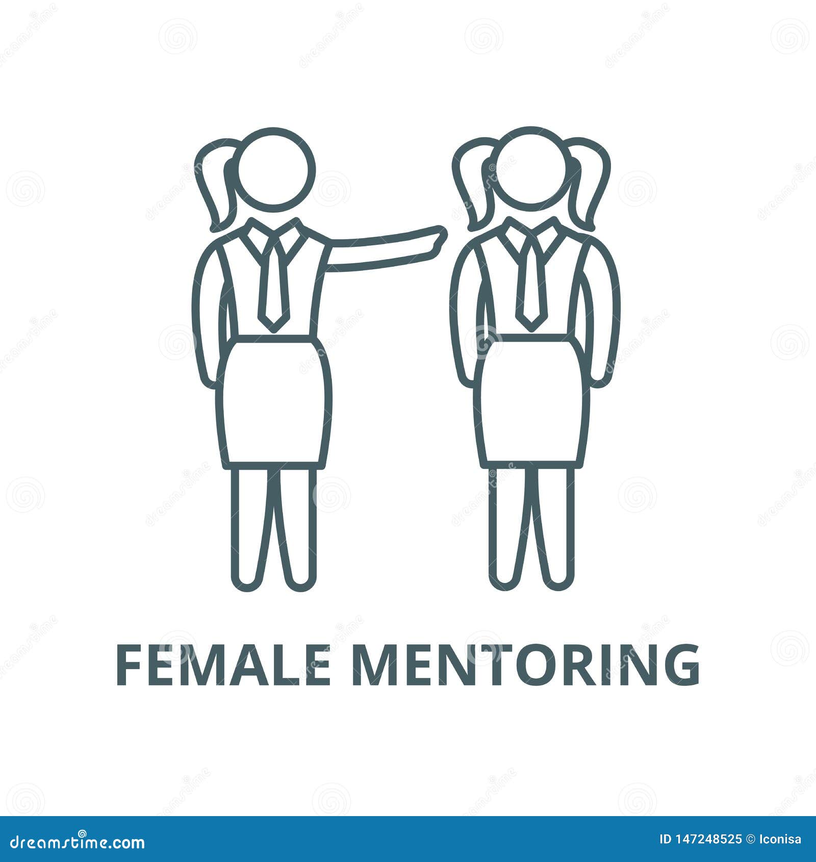 Female Mentoring Vector Line Icon, Linear Concept, Outline Sign, Symbol ... Female Mentoring Vector Line Icon, Linear Concept, Outline Sign, Symbol ...