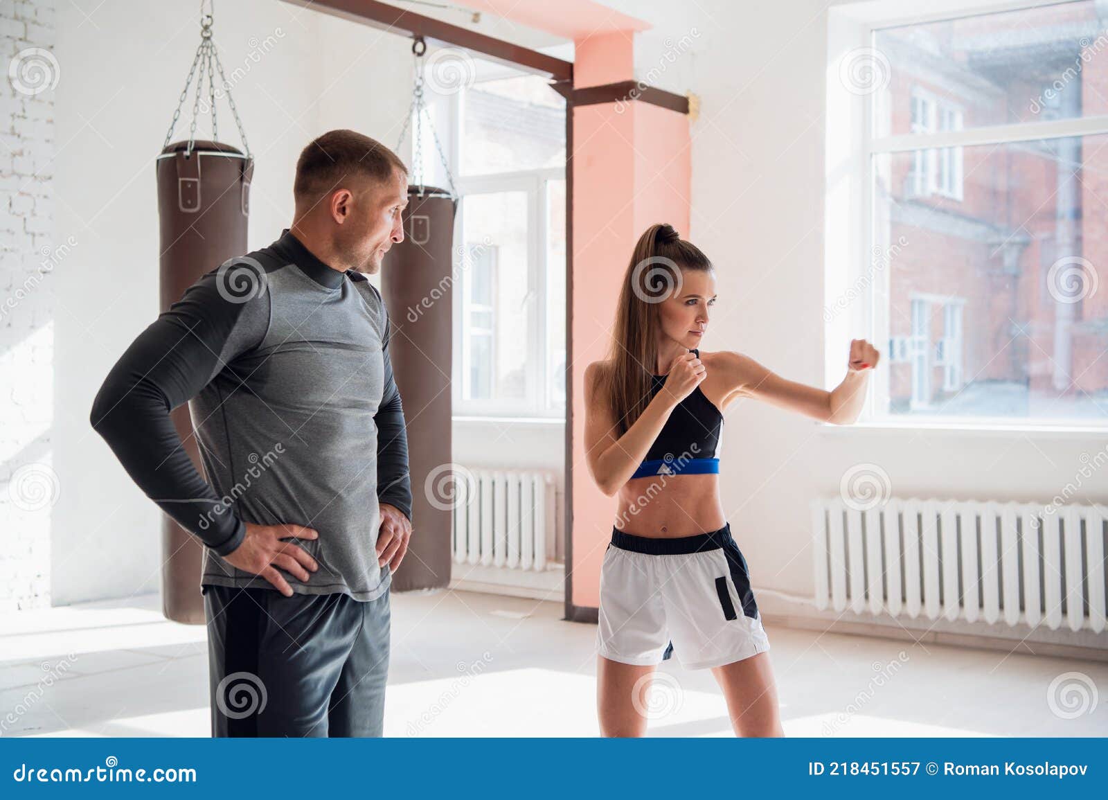 Female MMA Fighter Training Punches Technique Stock Image - Image of ...