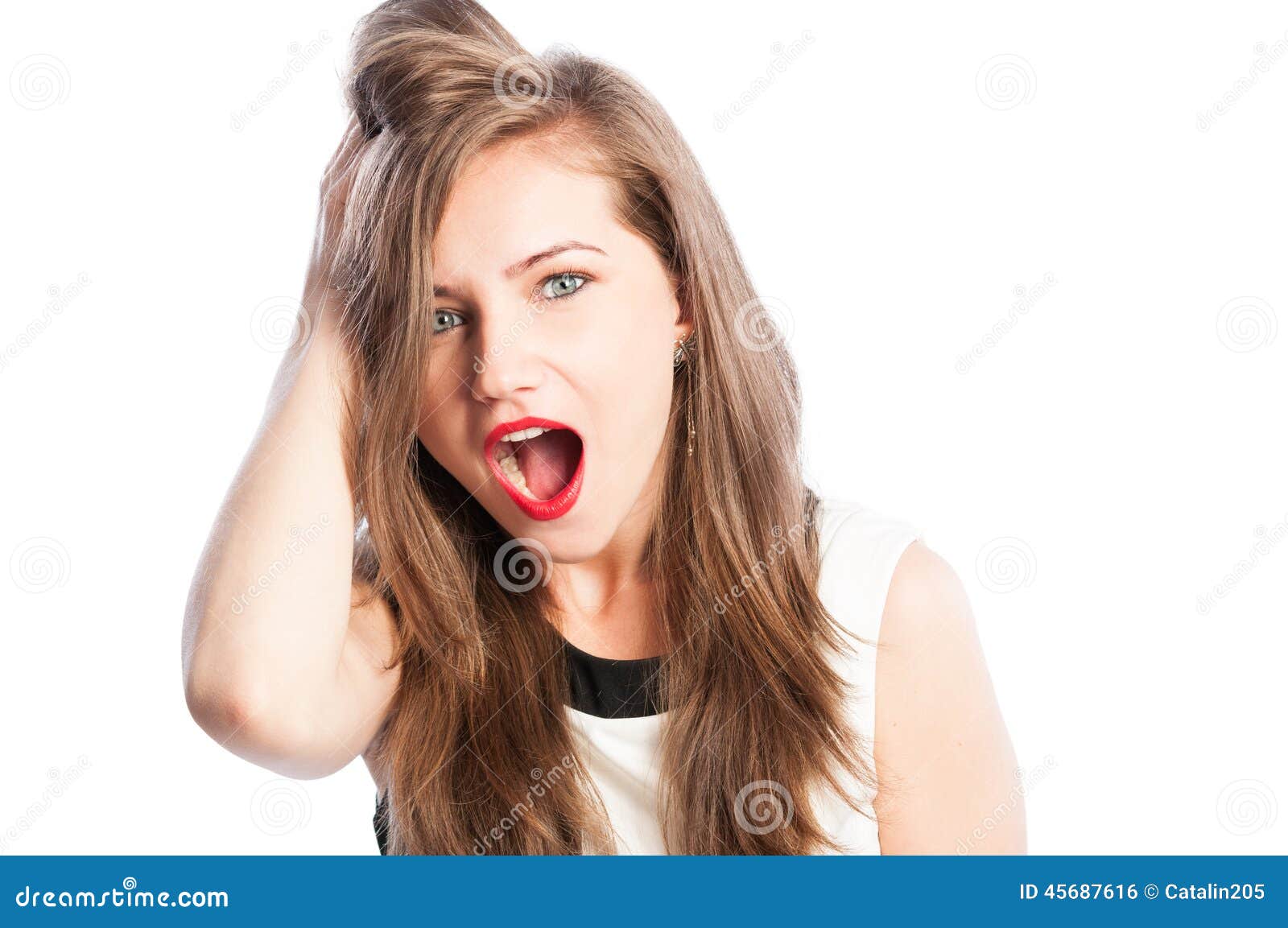 Amazed Surprised Pin Up Girl With Mouth Wide Open. Royalty-Free Stock ... Amazed Surprised Pin Up Girl With Mouth Wide Open. Royalty-Free Stock ...