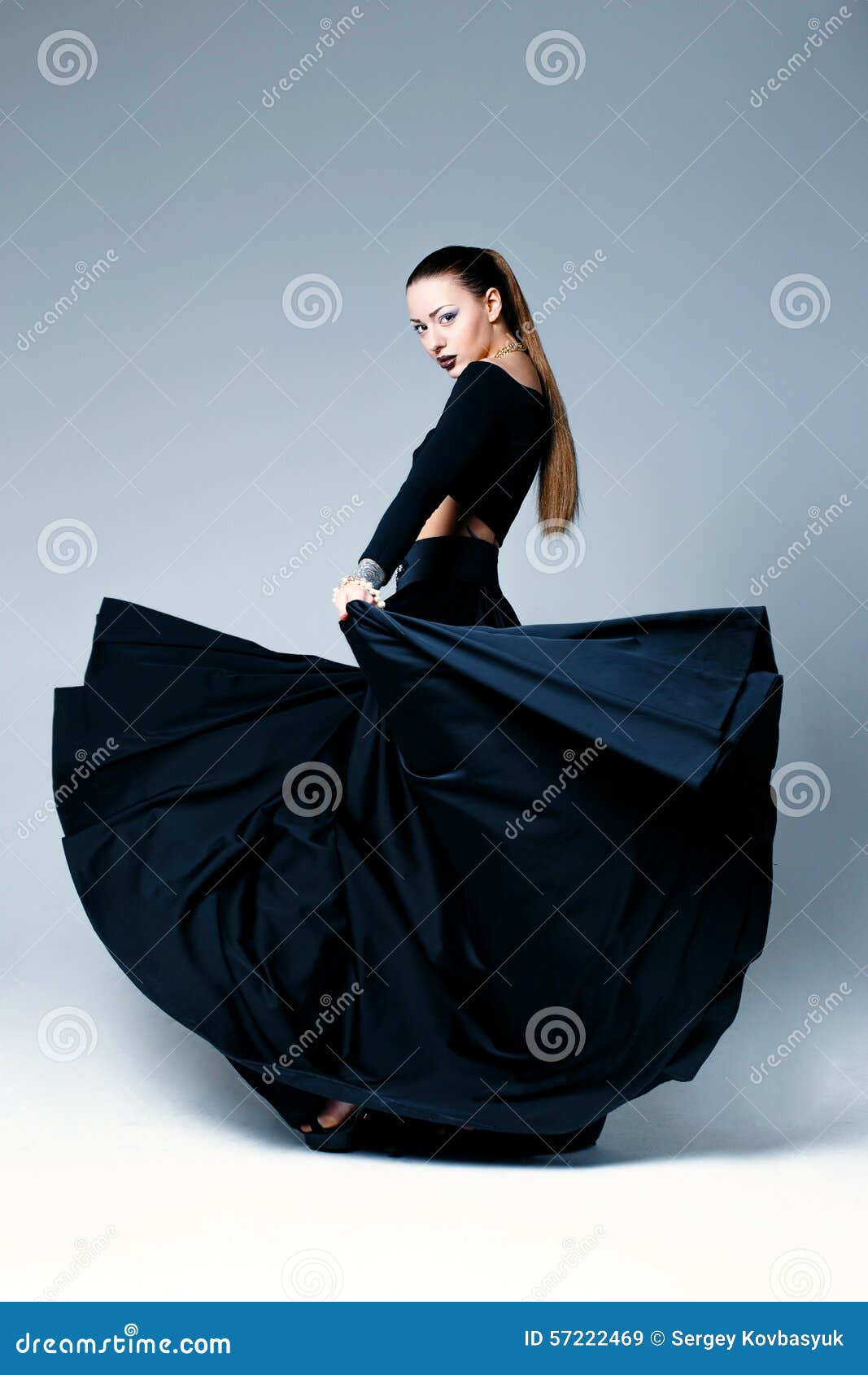 Female Model in Black Clothes Stock Image - Image of glamour, pretty ...