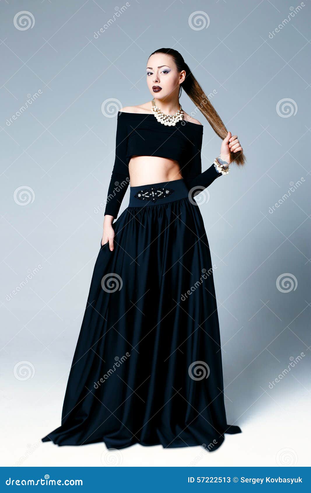 Female Model in Black Clothes Stock Image - Image of luxury, pose: 57222513