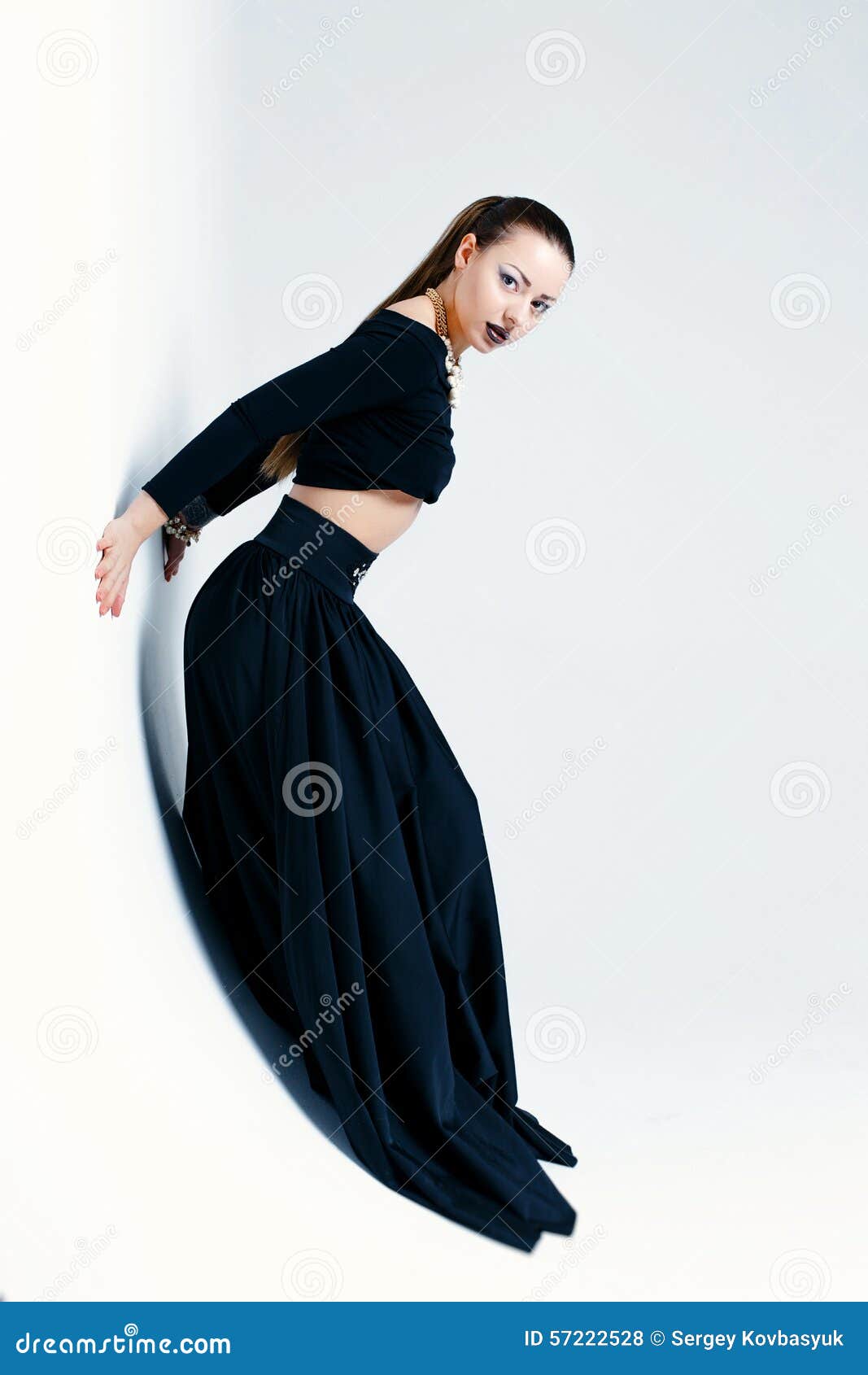 Female Model in Black Clothes Stock Photo - Image of romantic, elegance ...