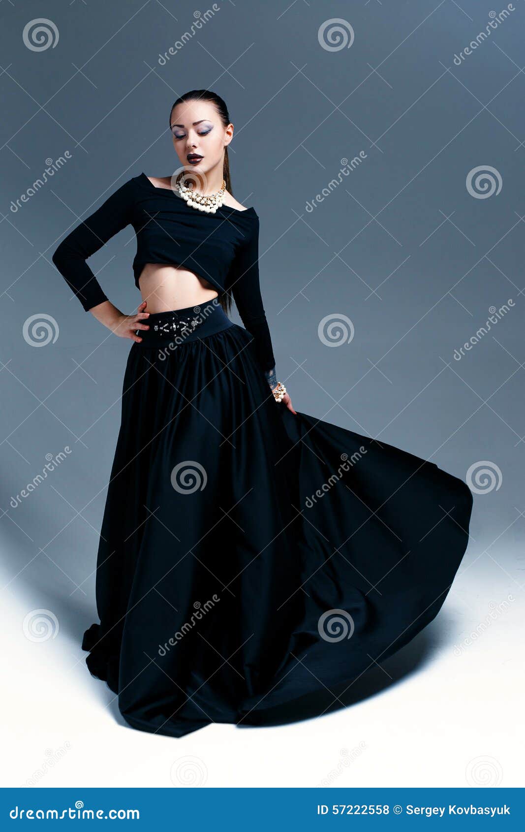 Female Model in Black Clothes Stock Photo - Image of hair, attractive ...