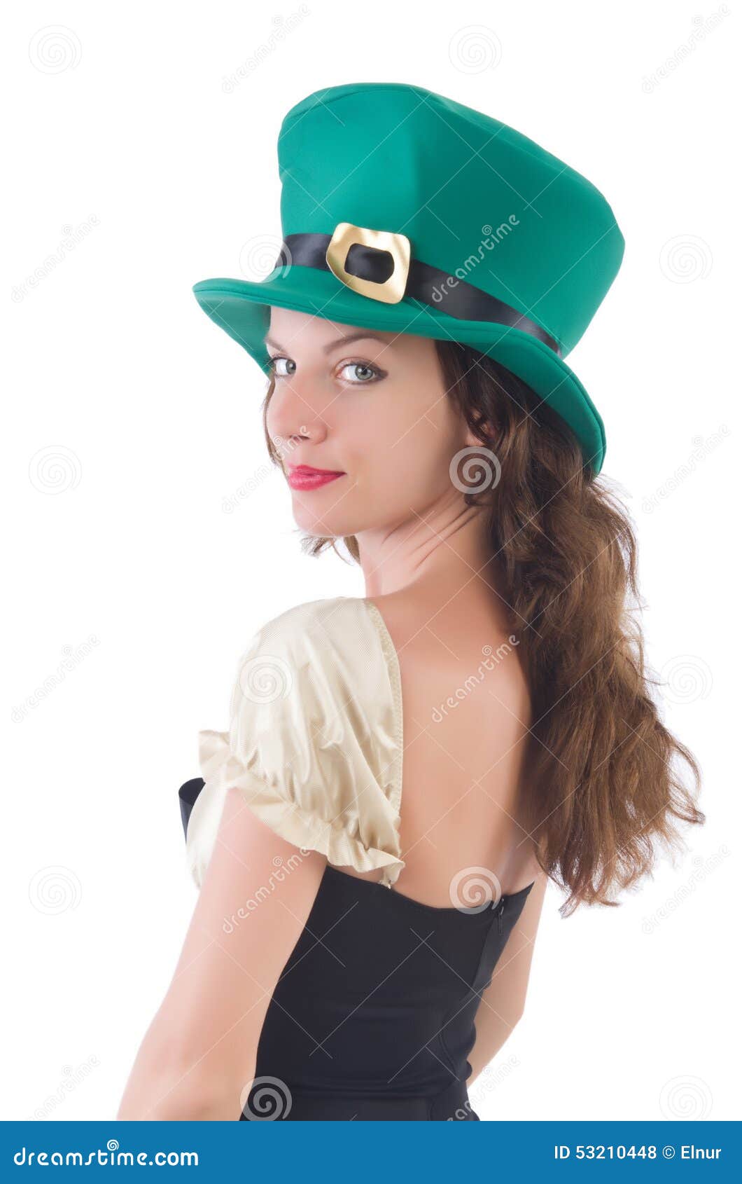 Female Model in Irish Costume Isolated on White Stock Photo - Image of ...