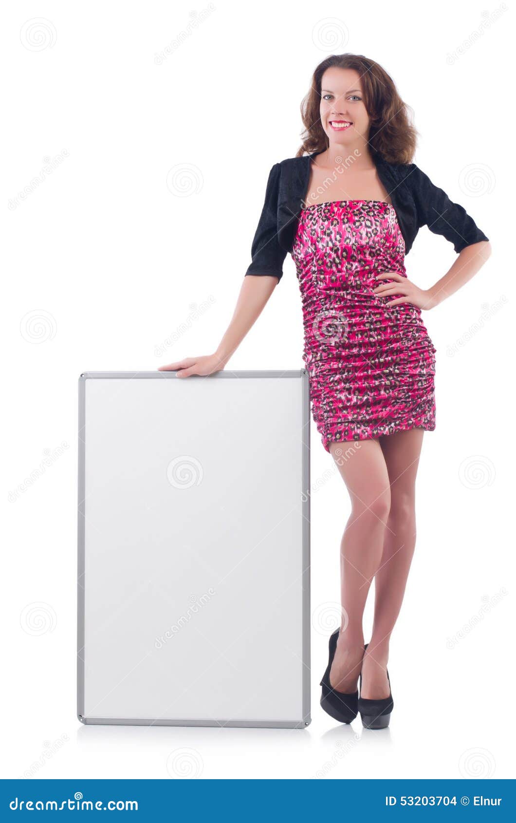 Female Model Isolated on White Stock Photo - Image of leopard, glamour ...