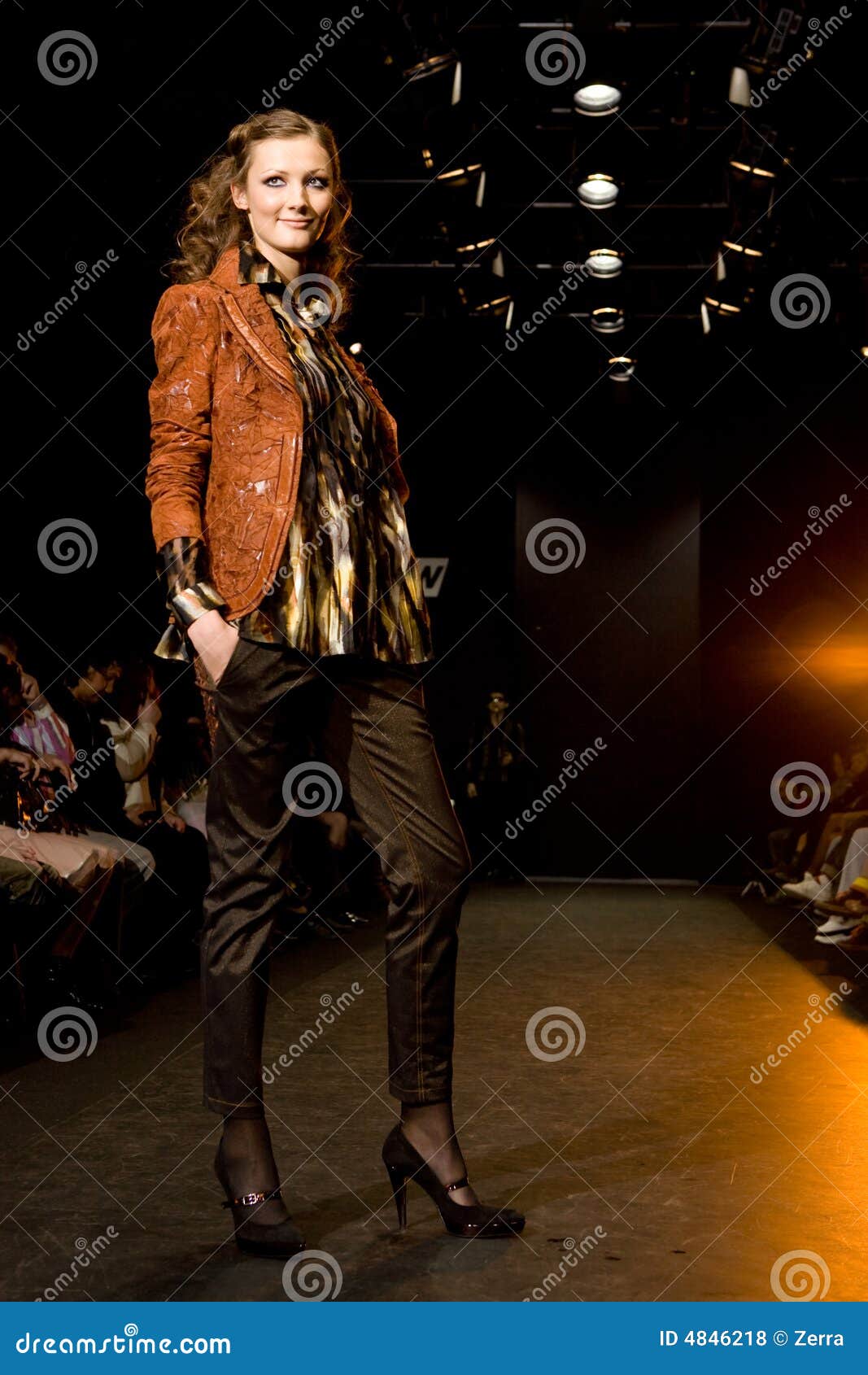 Female model at a podium editorial stock photo. Image of designer - 4846218