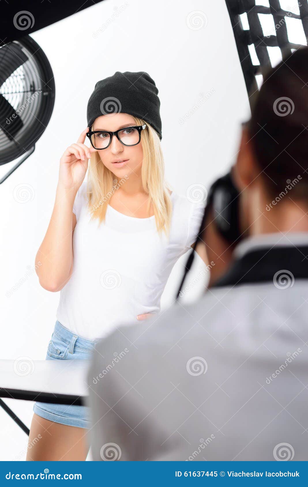 Female Model Poses while Being Photographed Stock Image - Image of pose ...