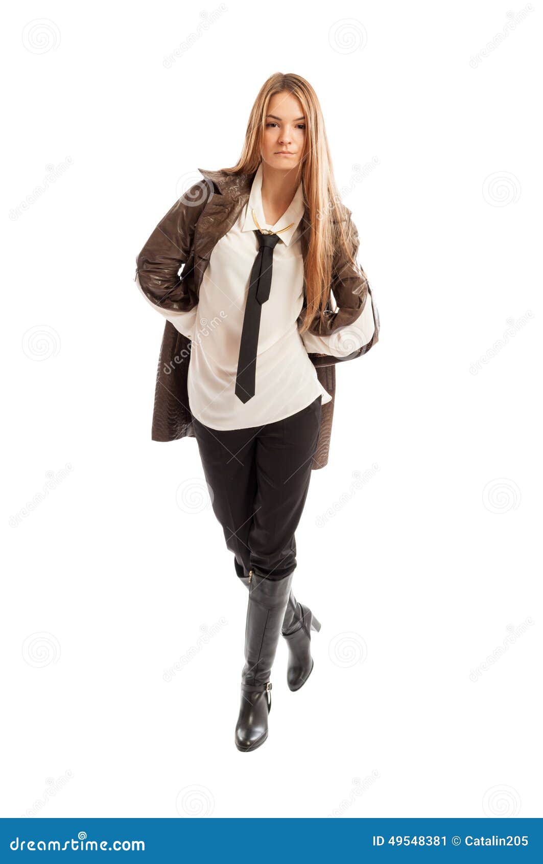 Female Model Posing with Hands at Her Back Stock Image - Image of ...