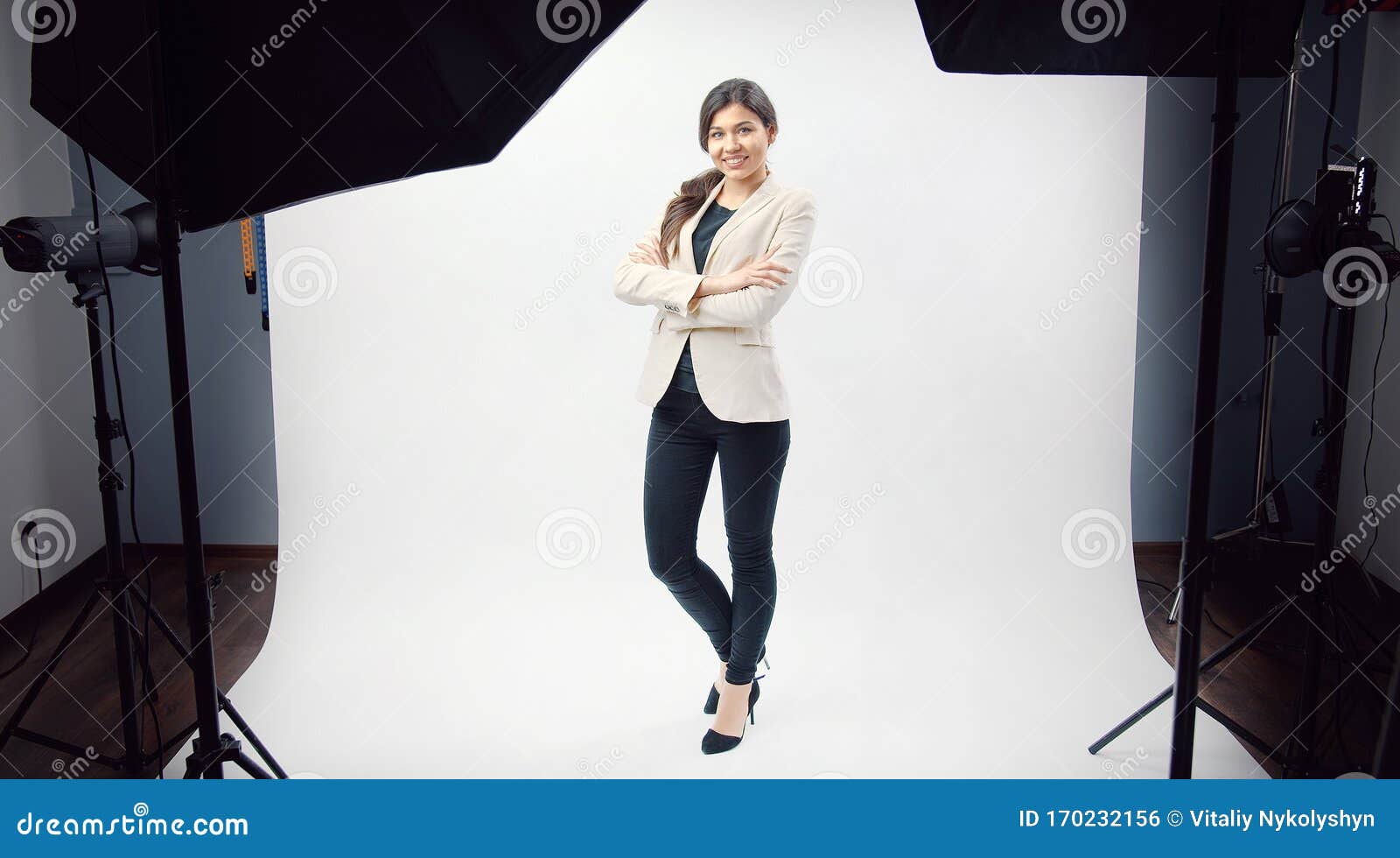 Female Model Posing in Photostudio Stock Photo - Image of female ...