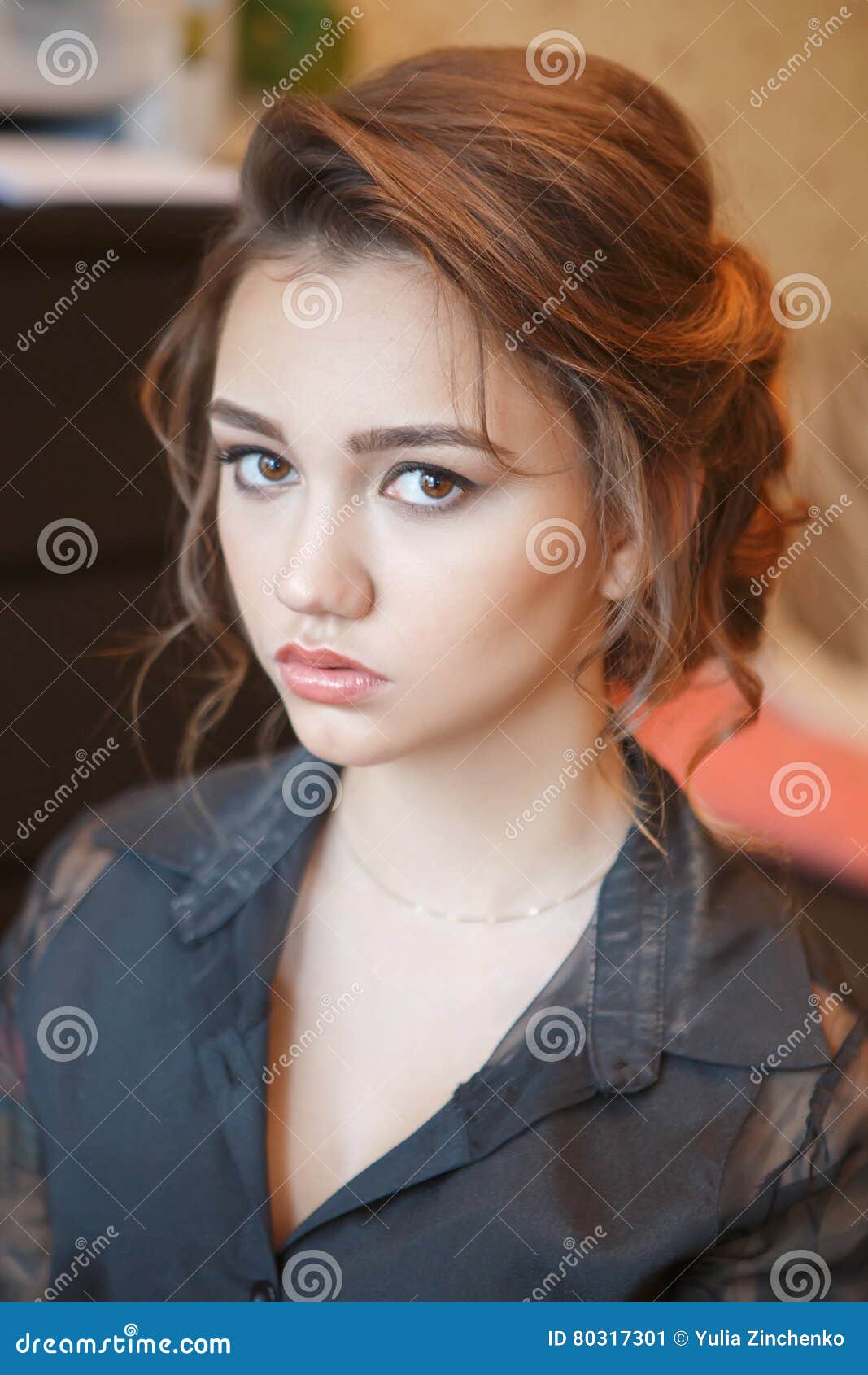 Female Model Ready, Makeup in Face Stock Image - Image of bridal, bride ...