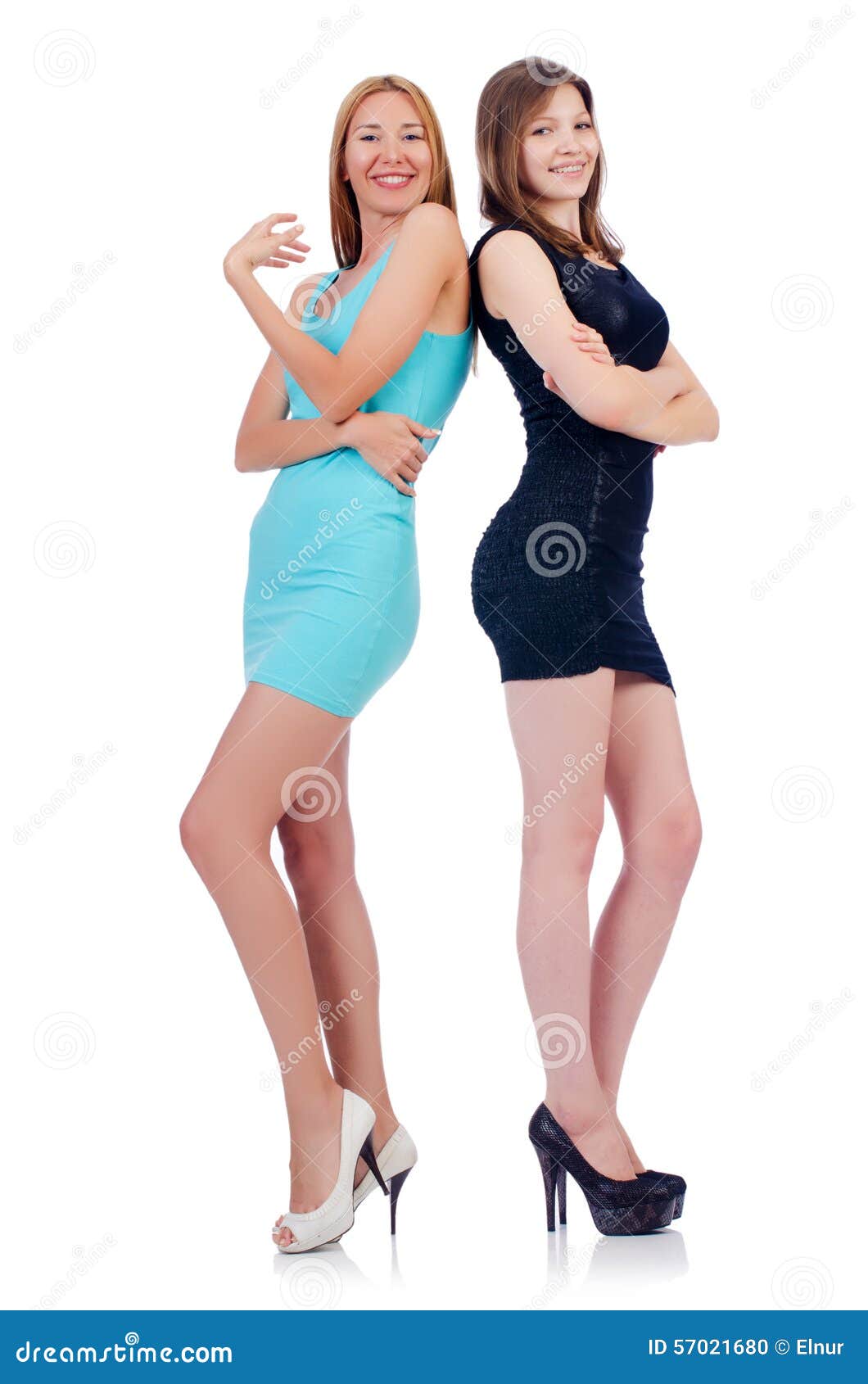 Female Models in Mini Dresses Isolated on the Stock Photo - Image of ...