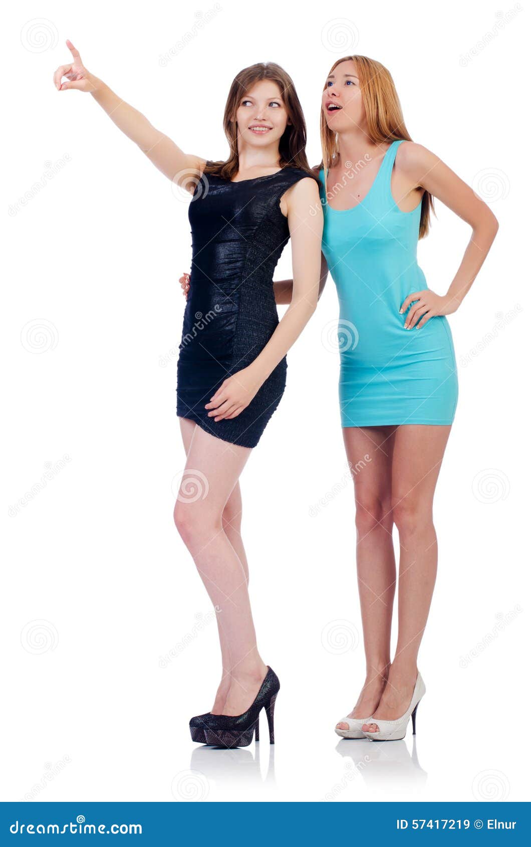 Female Models in Mini Dresses Isolated on the Stock Image - Image of ...