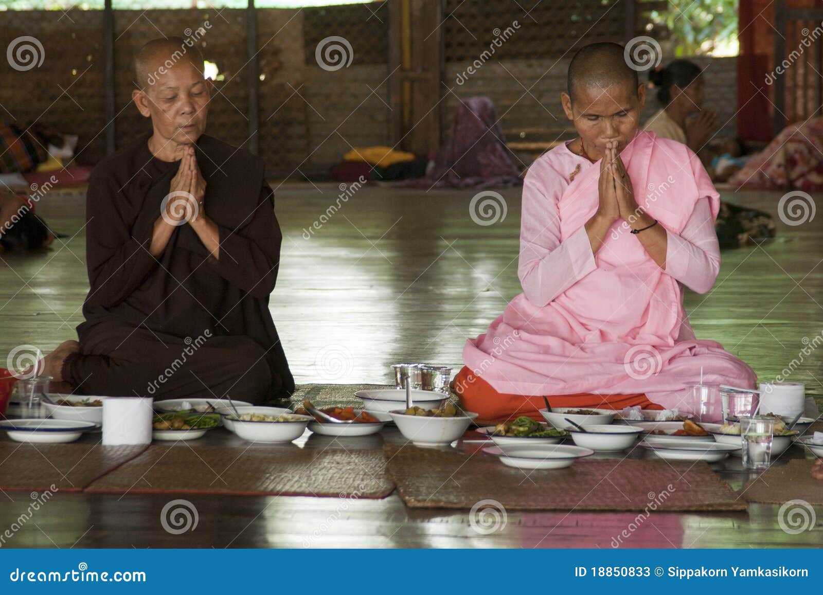 Female monks editorial stock photo. Image of orange, monk - 18850833