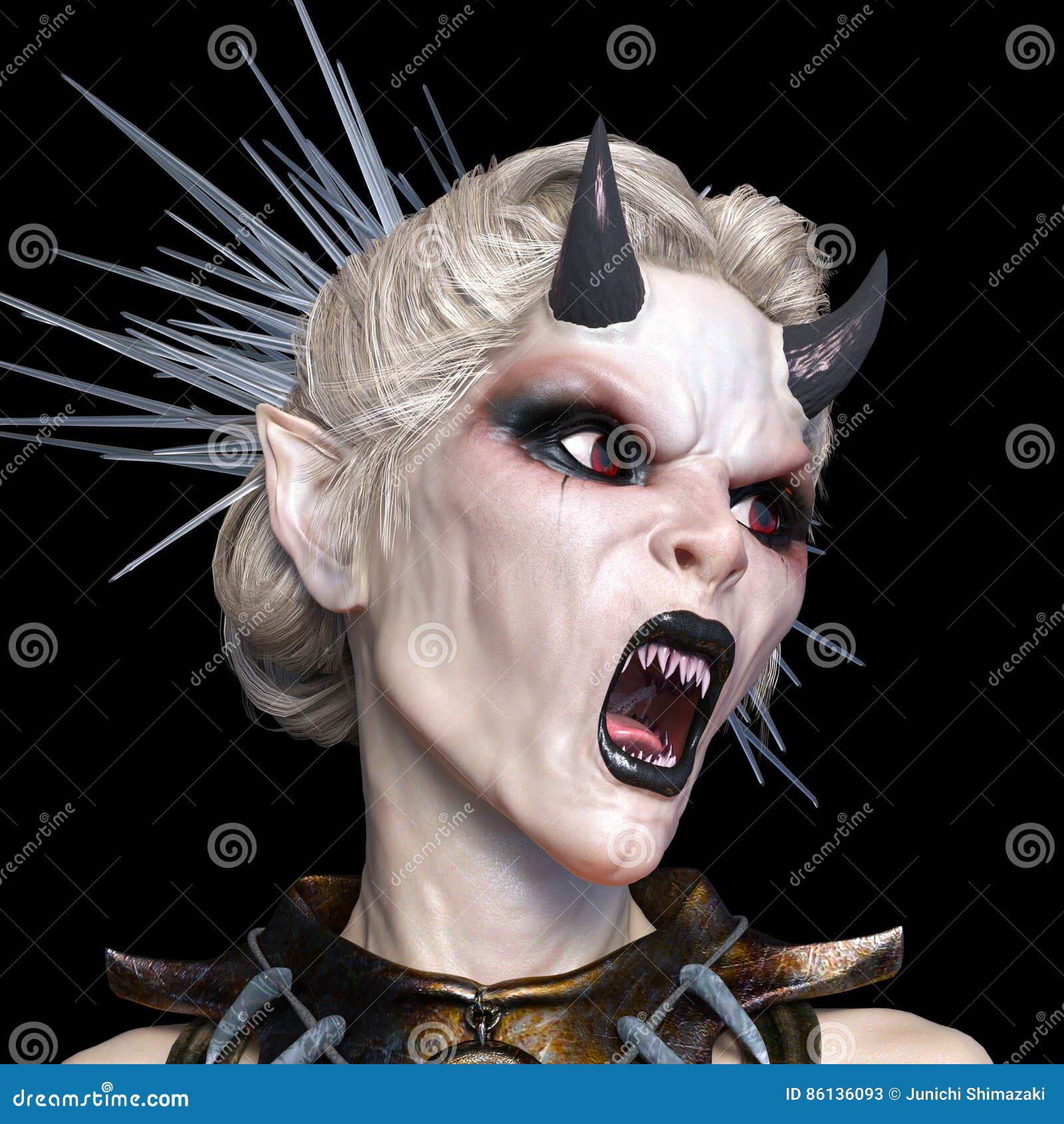 Female monster stock image. Image of woman, horn, horror - 86136093