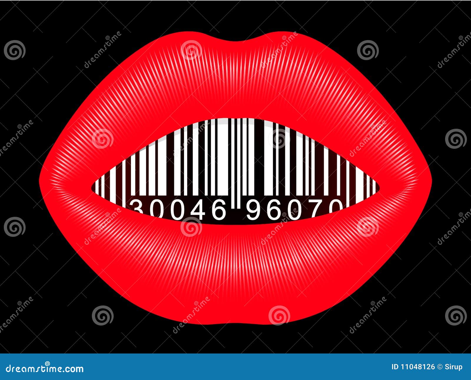 Female mouth with barcode stock vector. Illustration of white - 11048126